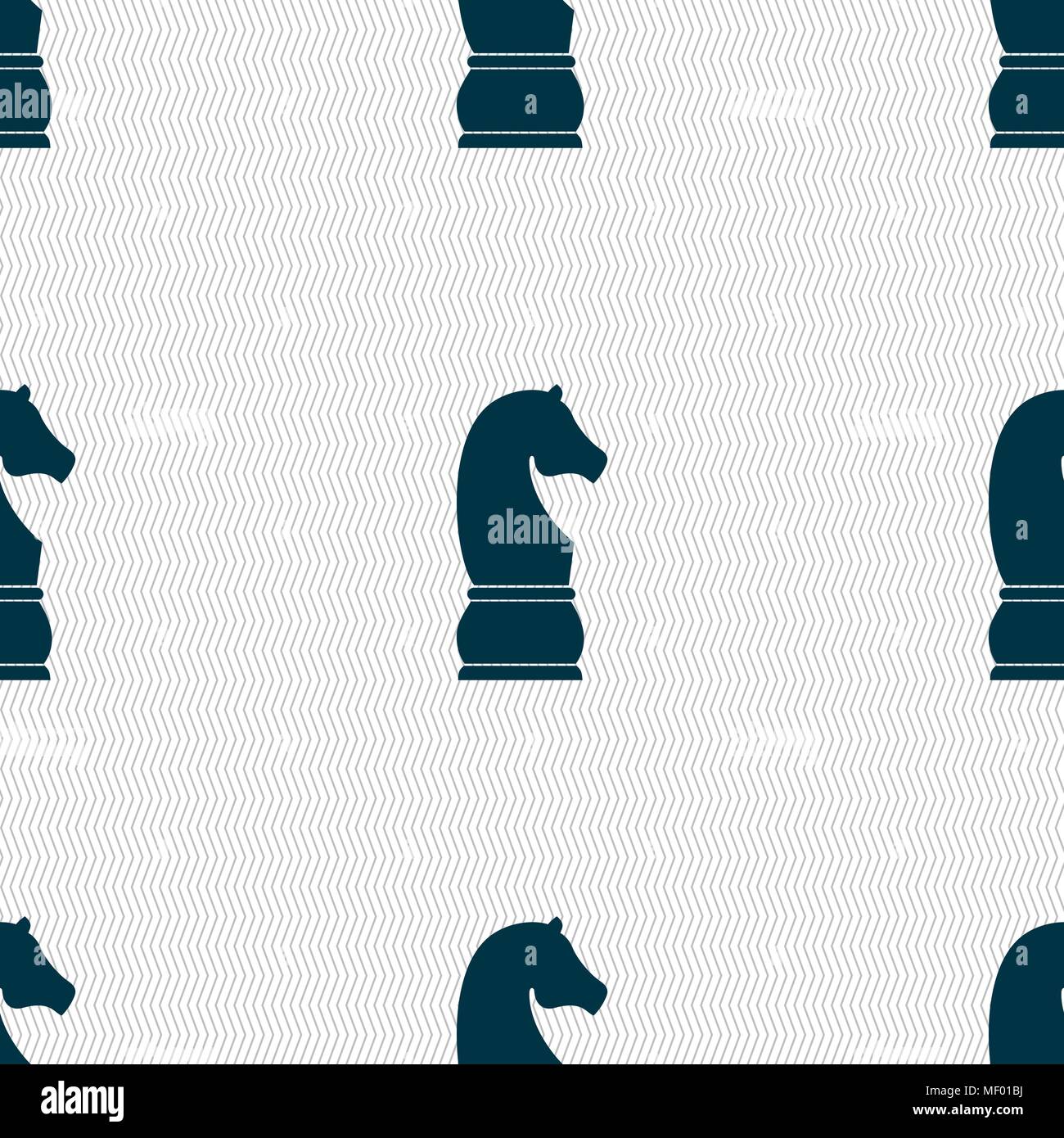 Chess knight icon sign. Seamless pattern with geometric texture. Vector ...