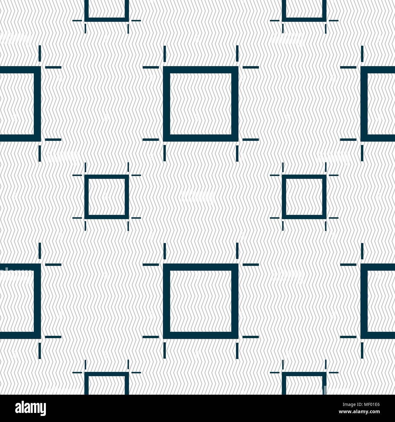 Crops and Registration Marks icon sign. Seamless pattern with geometric ...