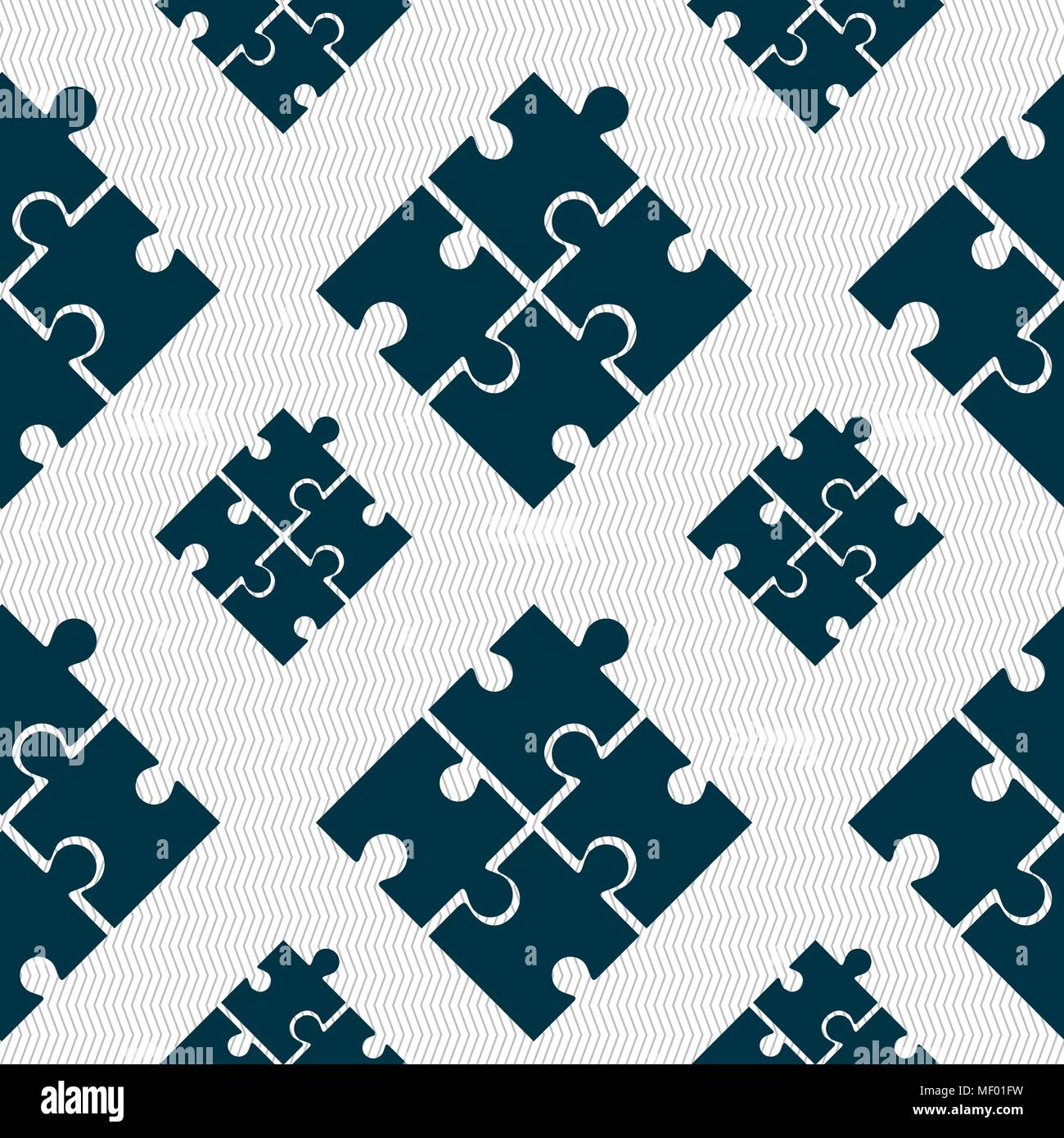 Puzzle piece icon sign. Seamless pattern with geometric texture. Vector ...
