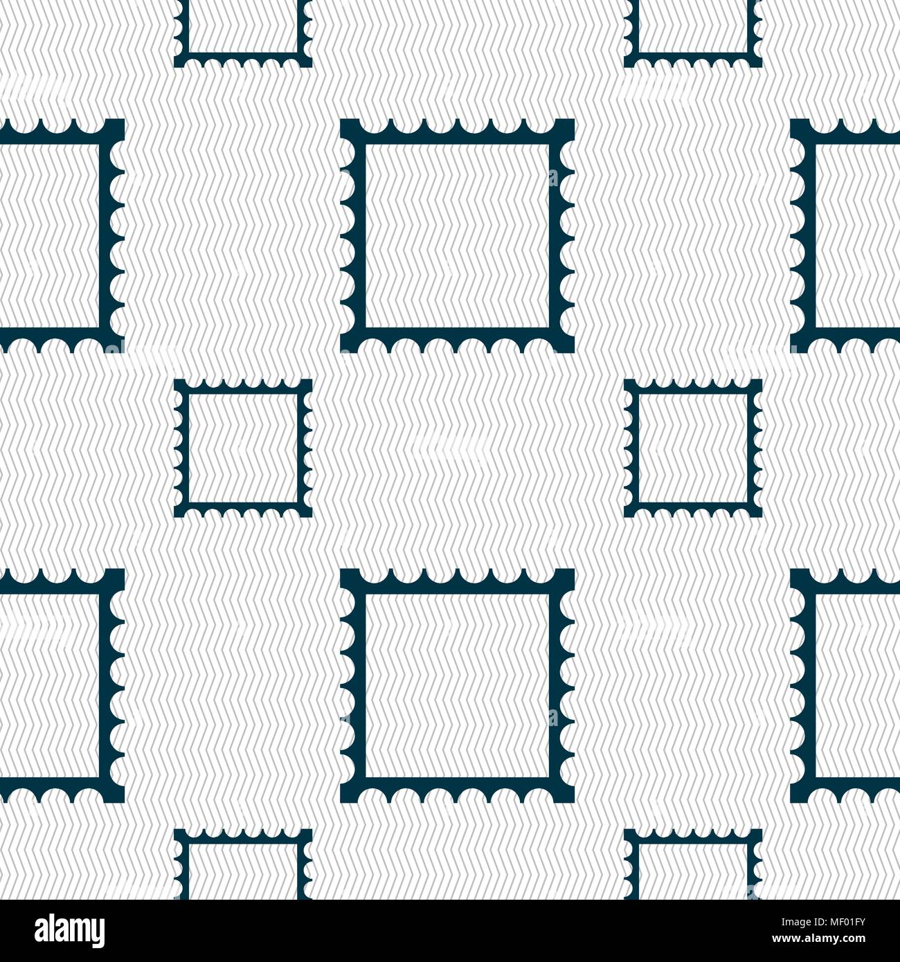 Photo frame template icon sign. Seamless pattern with geometric texture ...