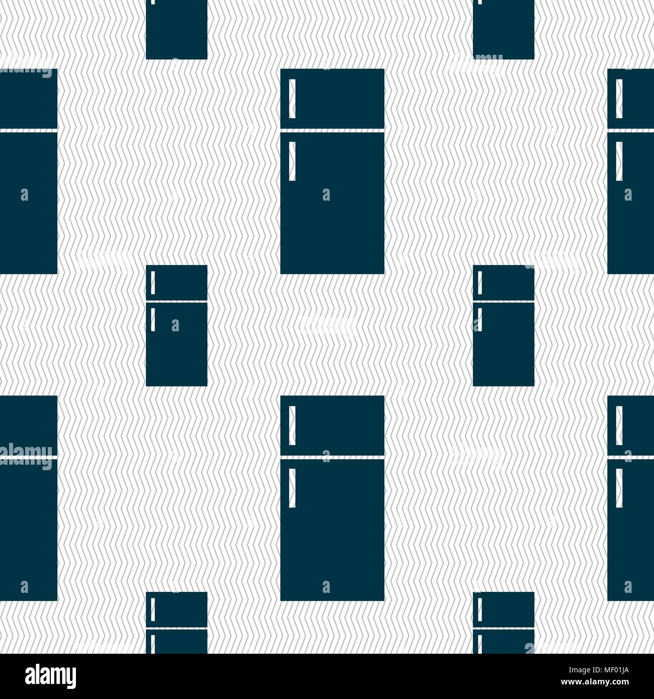 Refrigerator icon sign. Seamless pattern with geometric texture. Vector ...