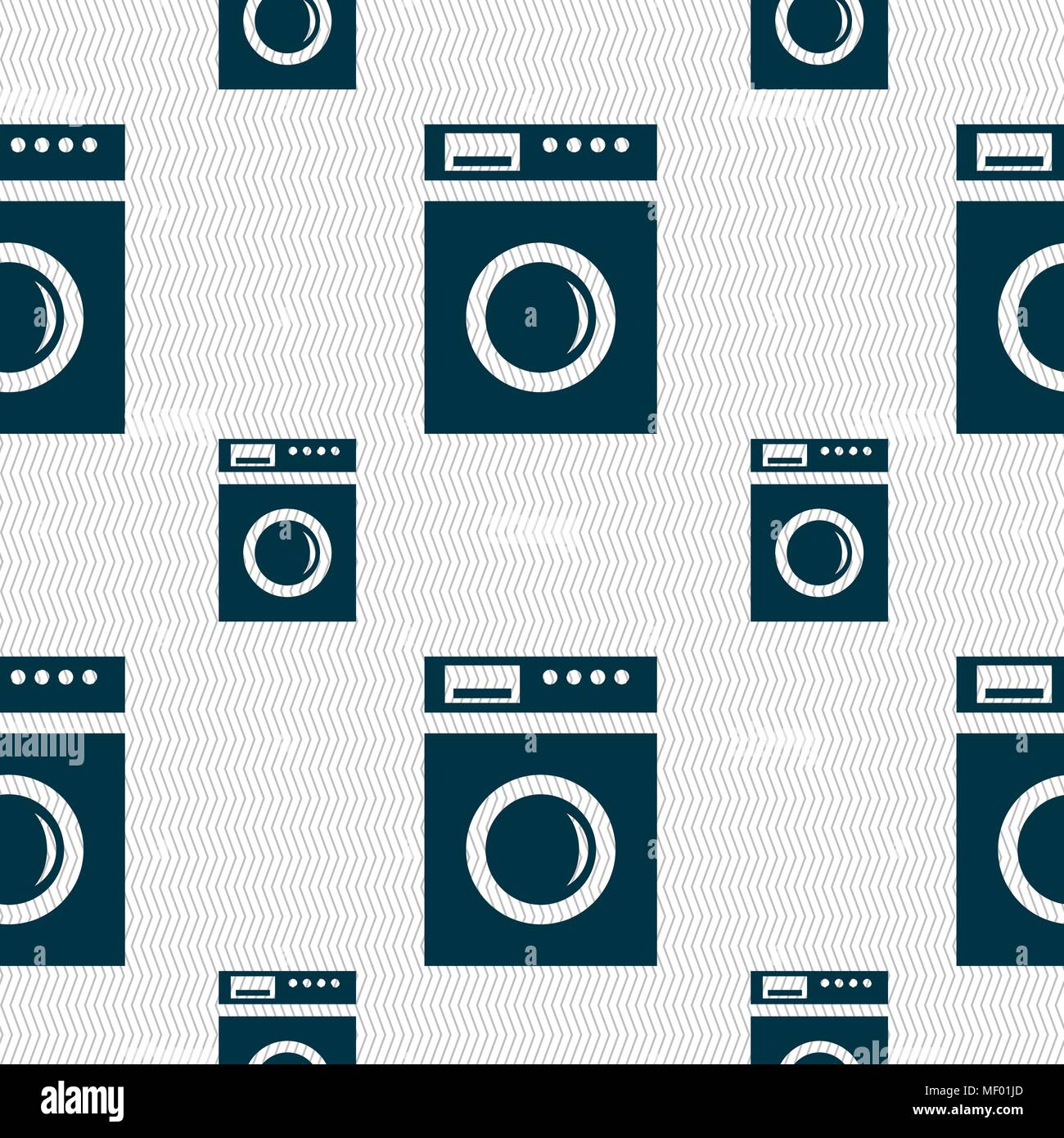 washing machine icon sign. Seamless pattern with geometric texture ...
