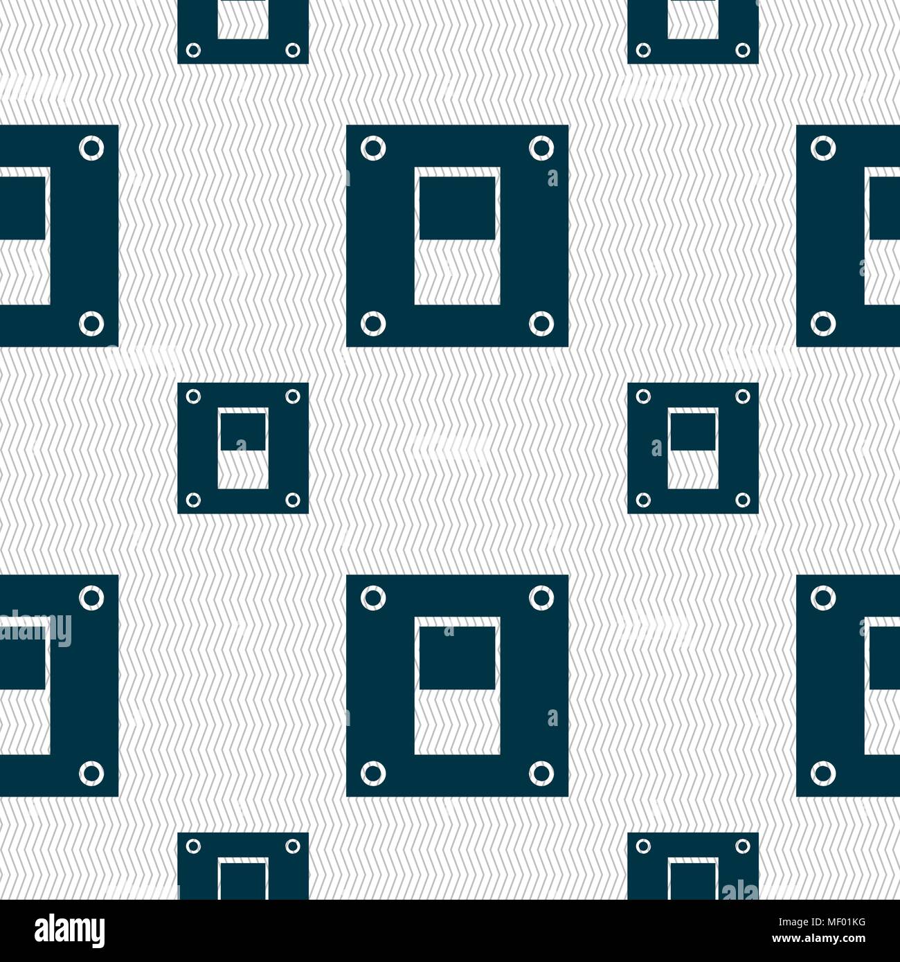 Power switch icon sign. Seamless pattern with geometric texture. Vector ...