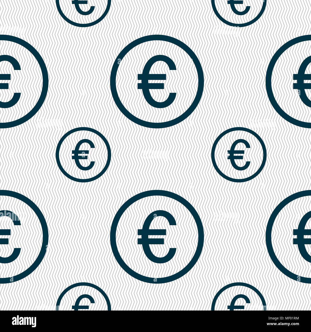 Euro icon sign. Seamless pattern with geometric texture. Vector ...