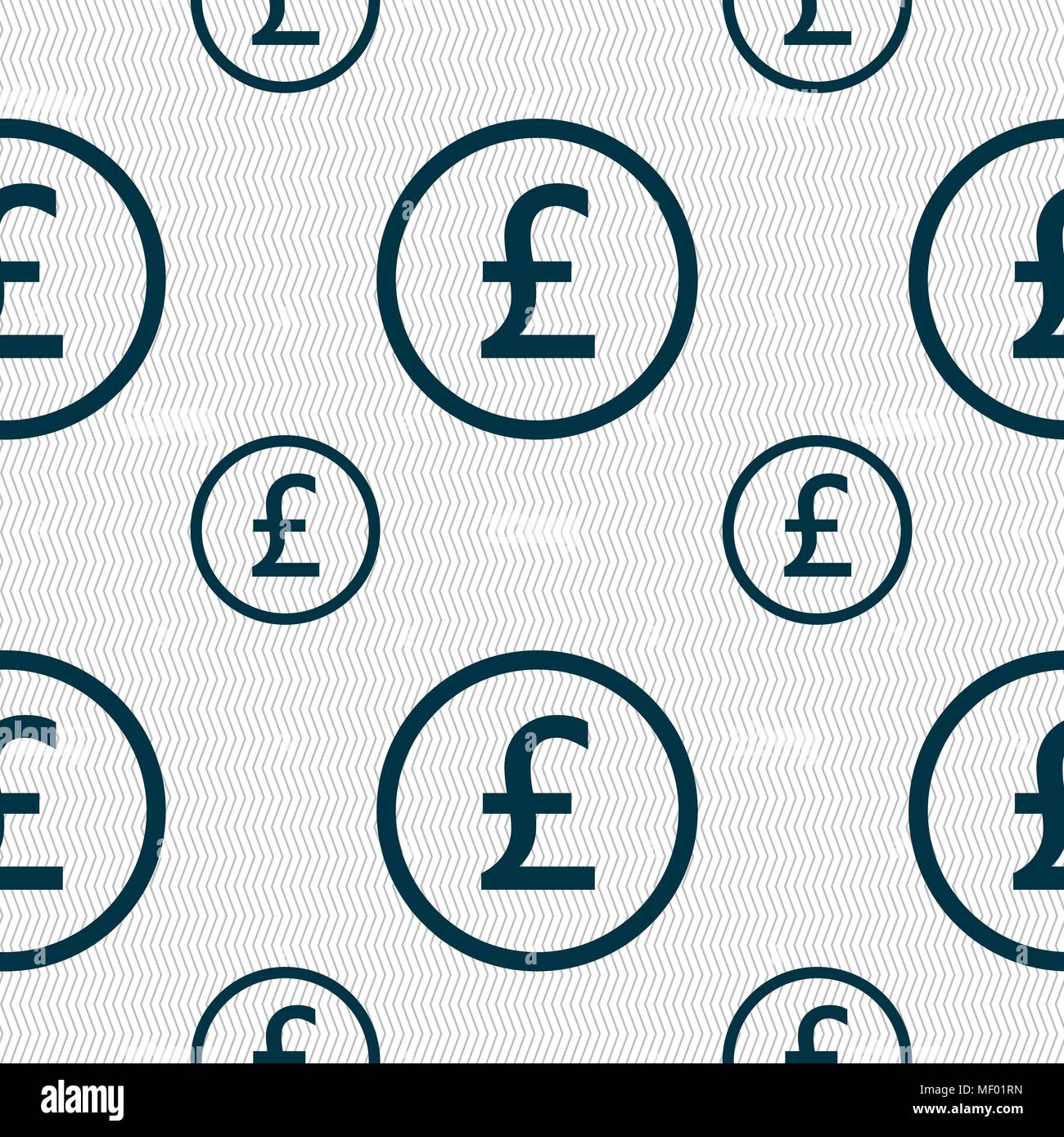Pound sterling icon sign. Seamless pattern with geometric texture ...