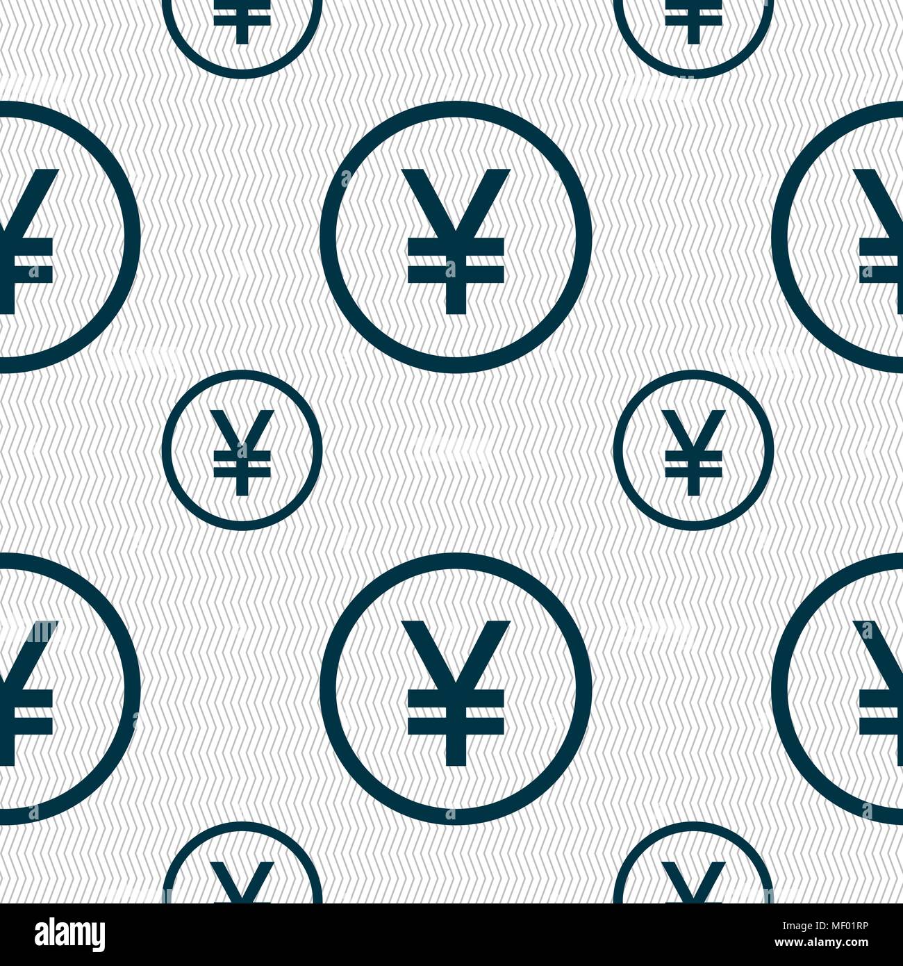 Japanese Yuan icon sign. Seamless pattern with geometric texture ...