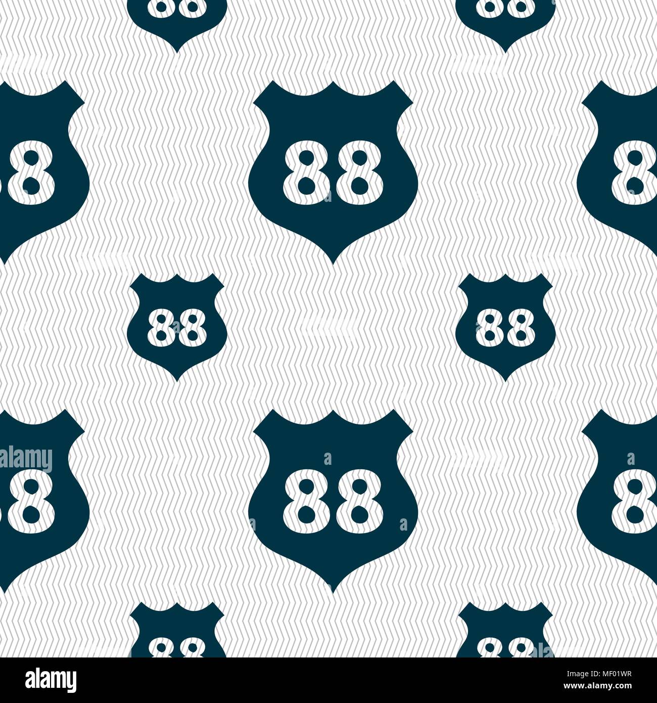 Route 88 highway icon sign. Seamless pattern with geometric texture ...