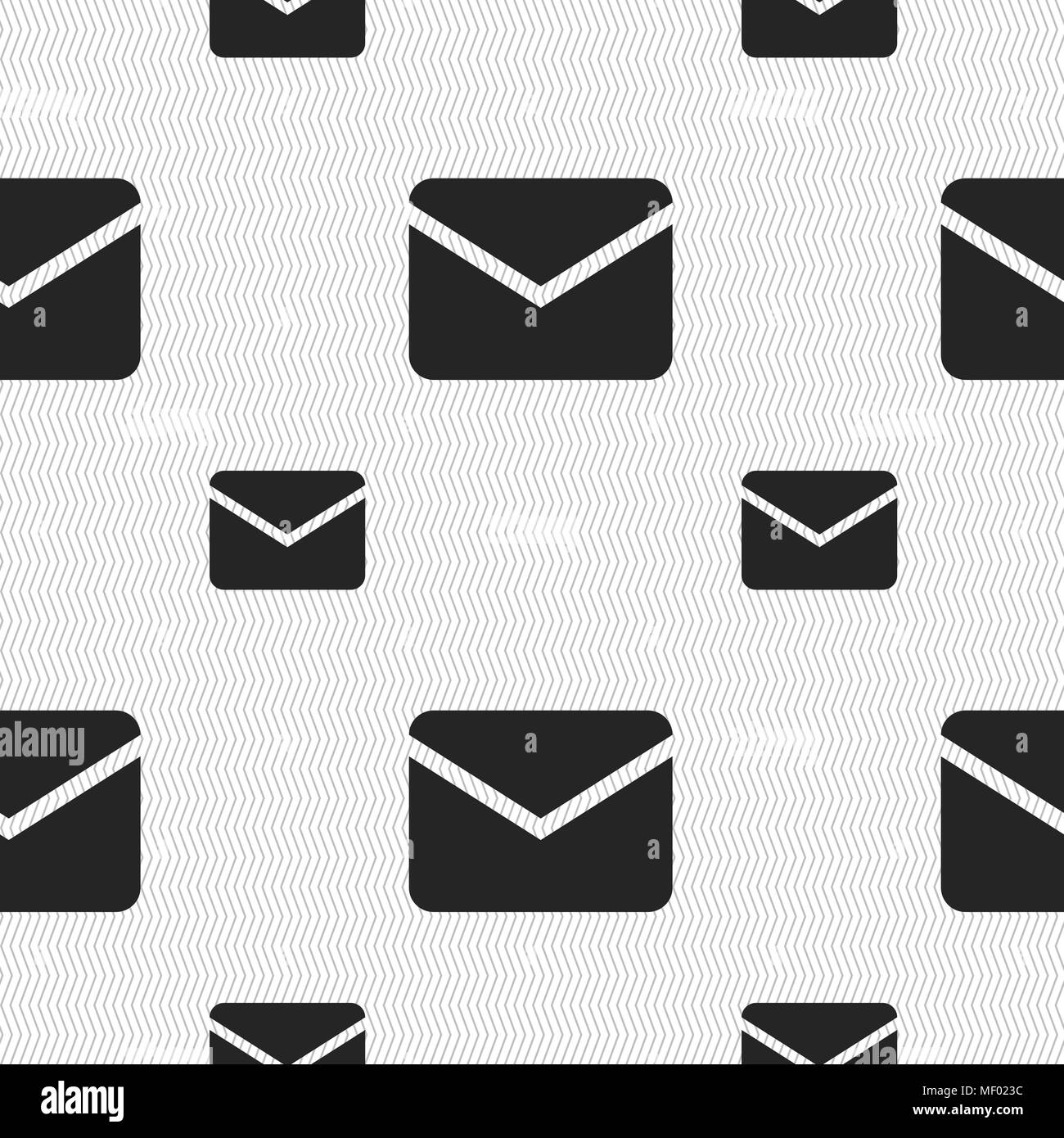 Mail, Envelope, Message icon sign. Seamless pattern with geometric ...