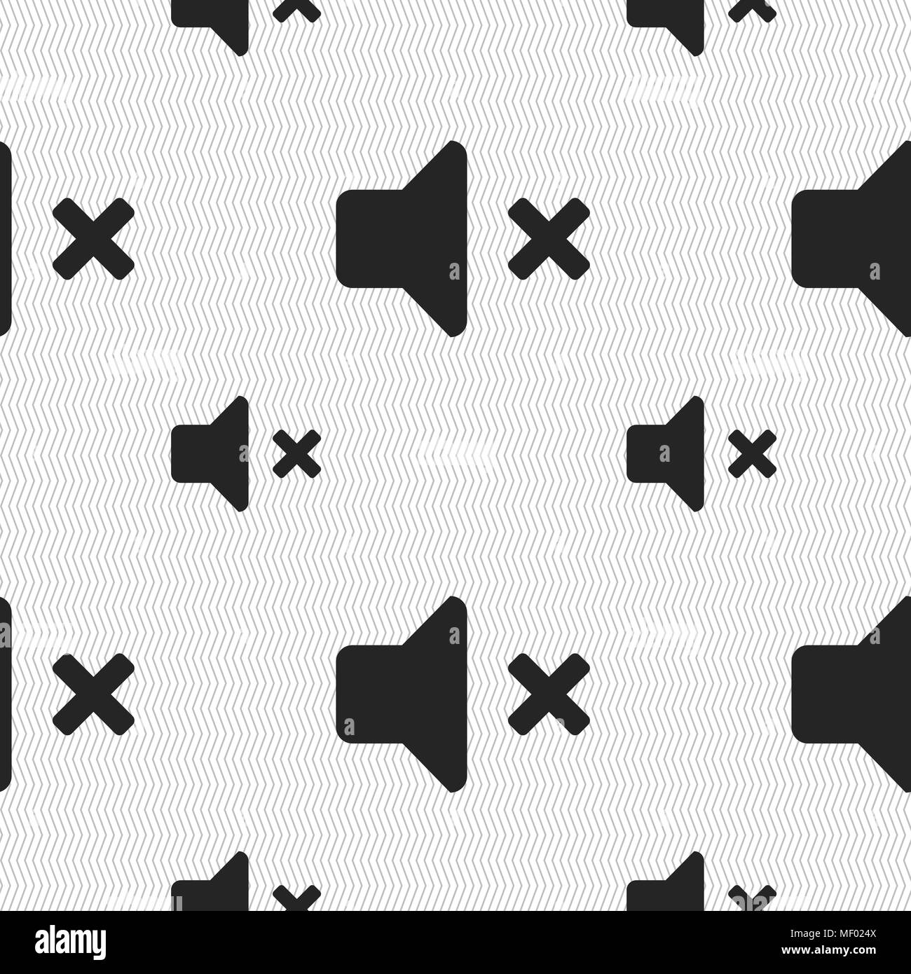 Mute speaker , Sound icon sign. Seamless pattern with geometric texture ...