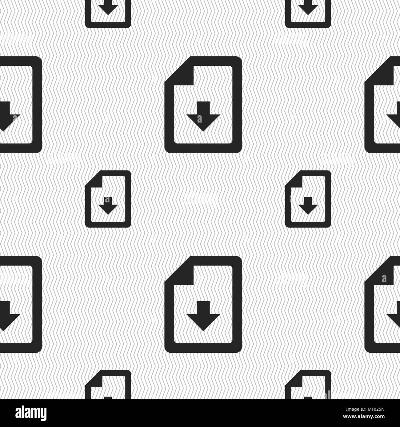 import, download file icon sign. Seamless pattern with geometric ...