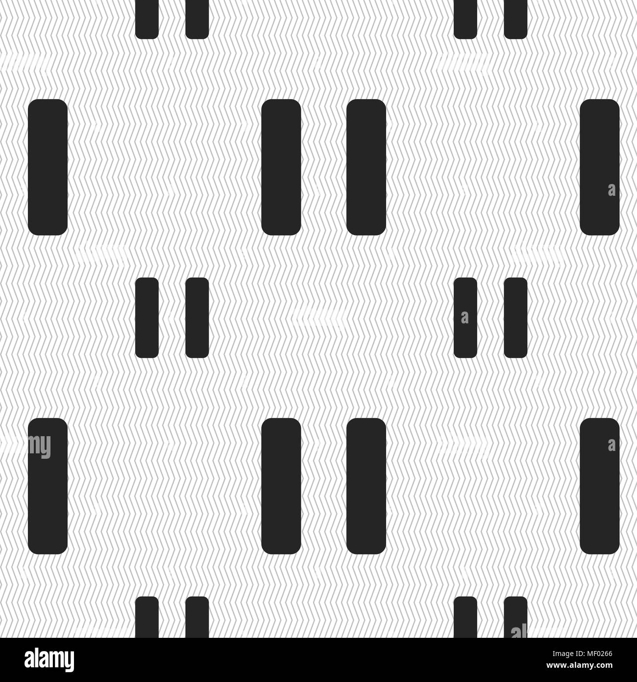 pause icon sign. Seamless pattern with geometric texture. Vector ...