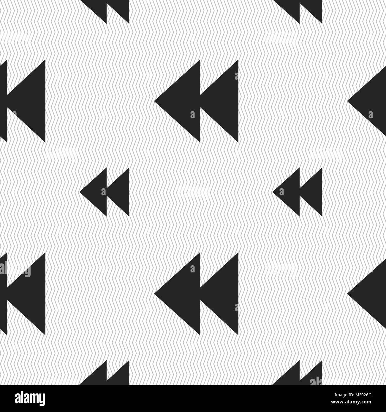 rewind icon sign. Seamless pattern with geometric texture. Vector ...