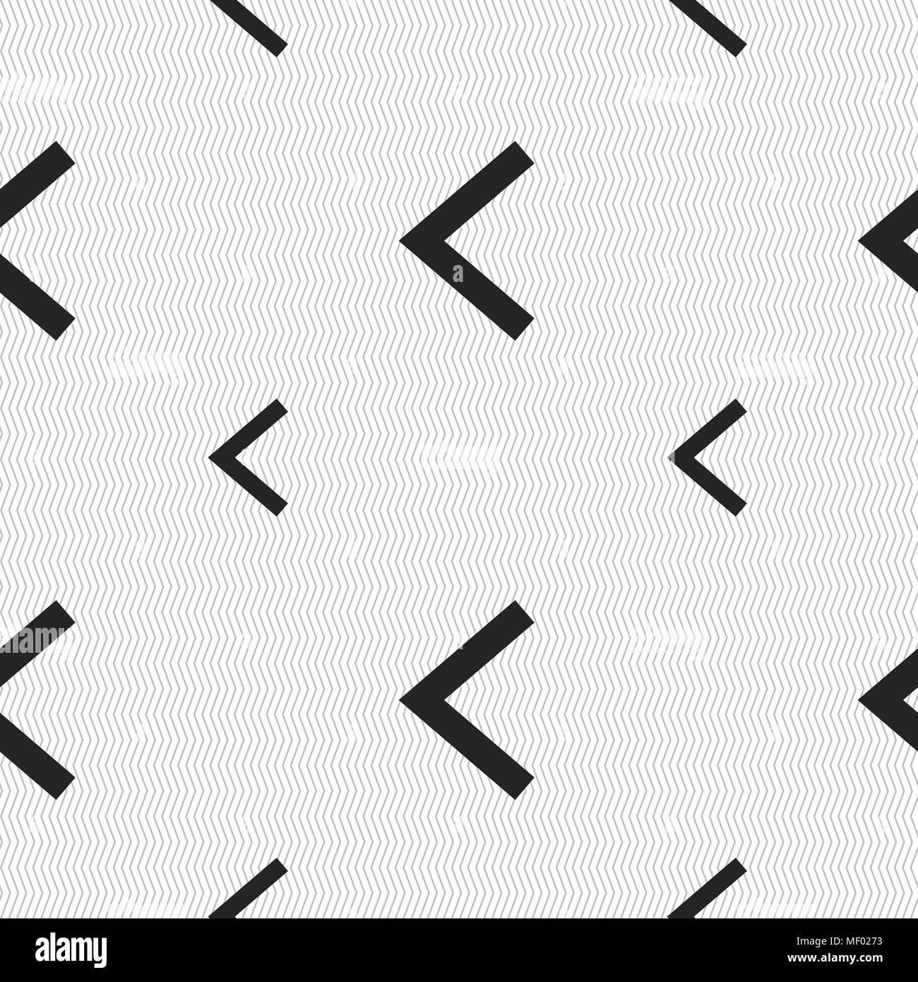 Arrow left, Way out icon sign. Seamless pattern with geometric texture ...