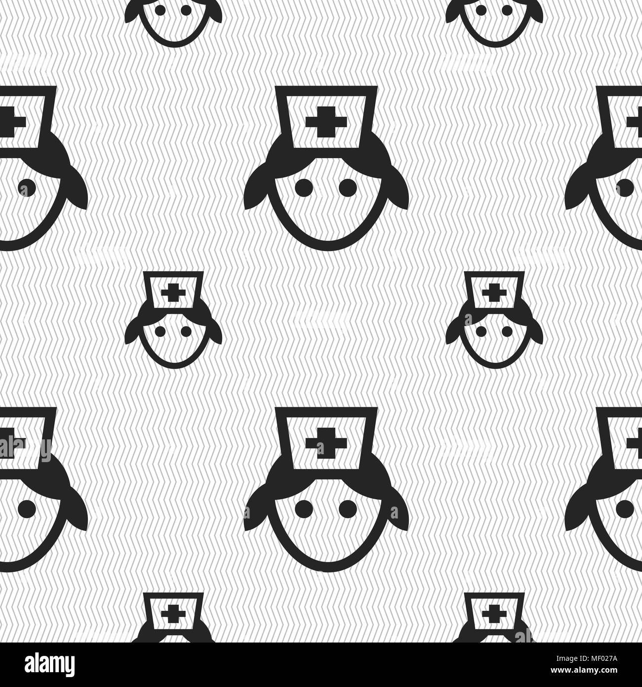 nurse icon sign. Seamless pattern with geometric texture. Vector ...
