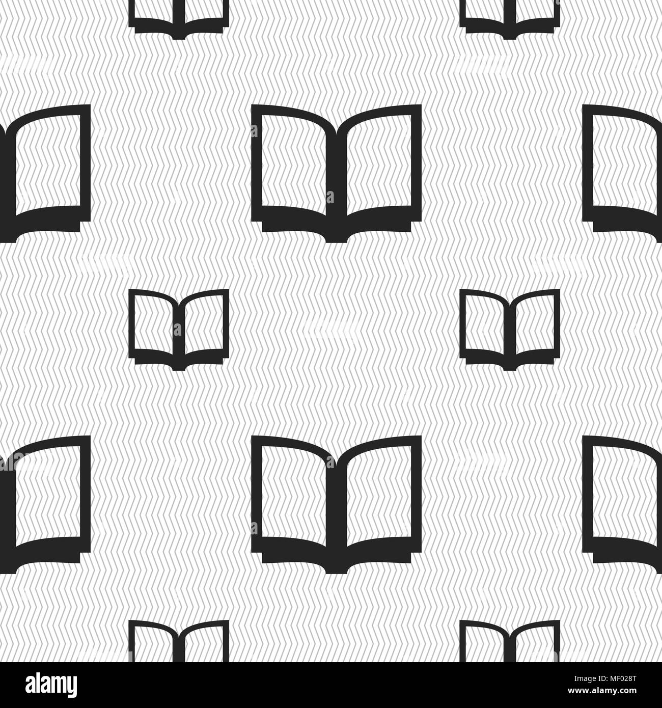 Open book icon sign. Seamless pattern with geometric texture. Vector ...