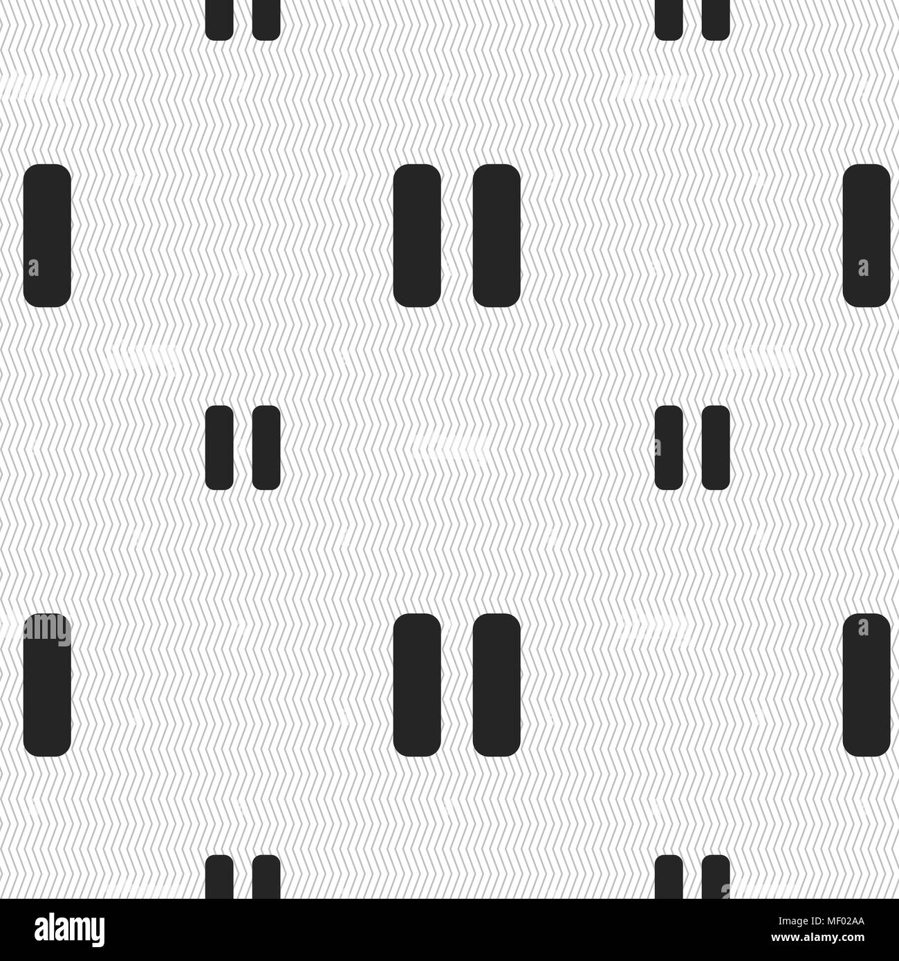 pause icon sign. Seamless pattern with geometric texture. Vector ...