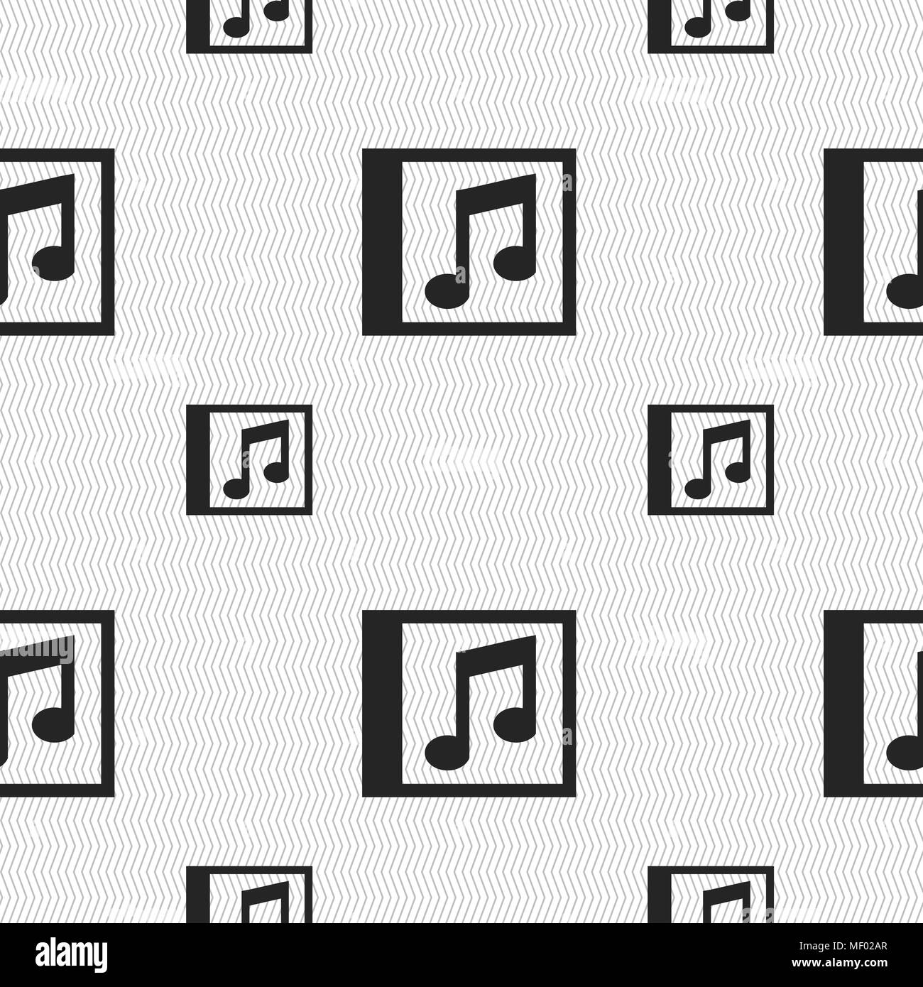 Audio, MP3 file icon sign. Seamless pattern with geometric texture ...
