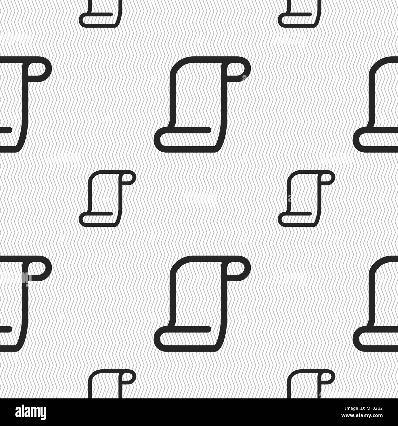paper scroll icon sign. Seamless pattern with geometric texture. Vector ...
