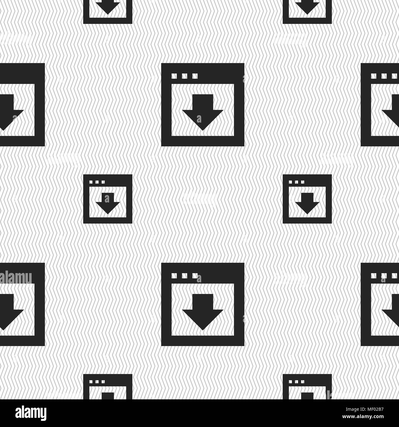 Arrow down, Download, Load, Backup icon sign. Seamless pattern with ...