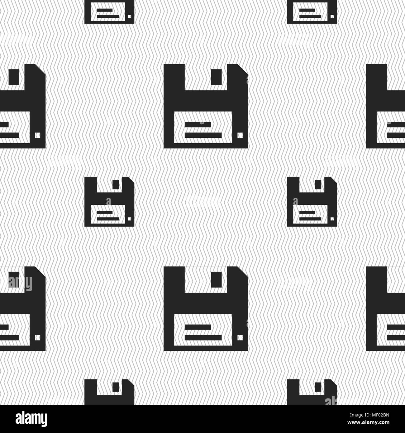 floppy icon sign. Seamless pattern with geometric texture. Vector ...
