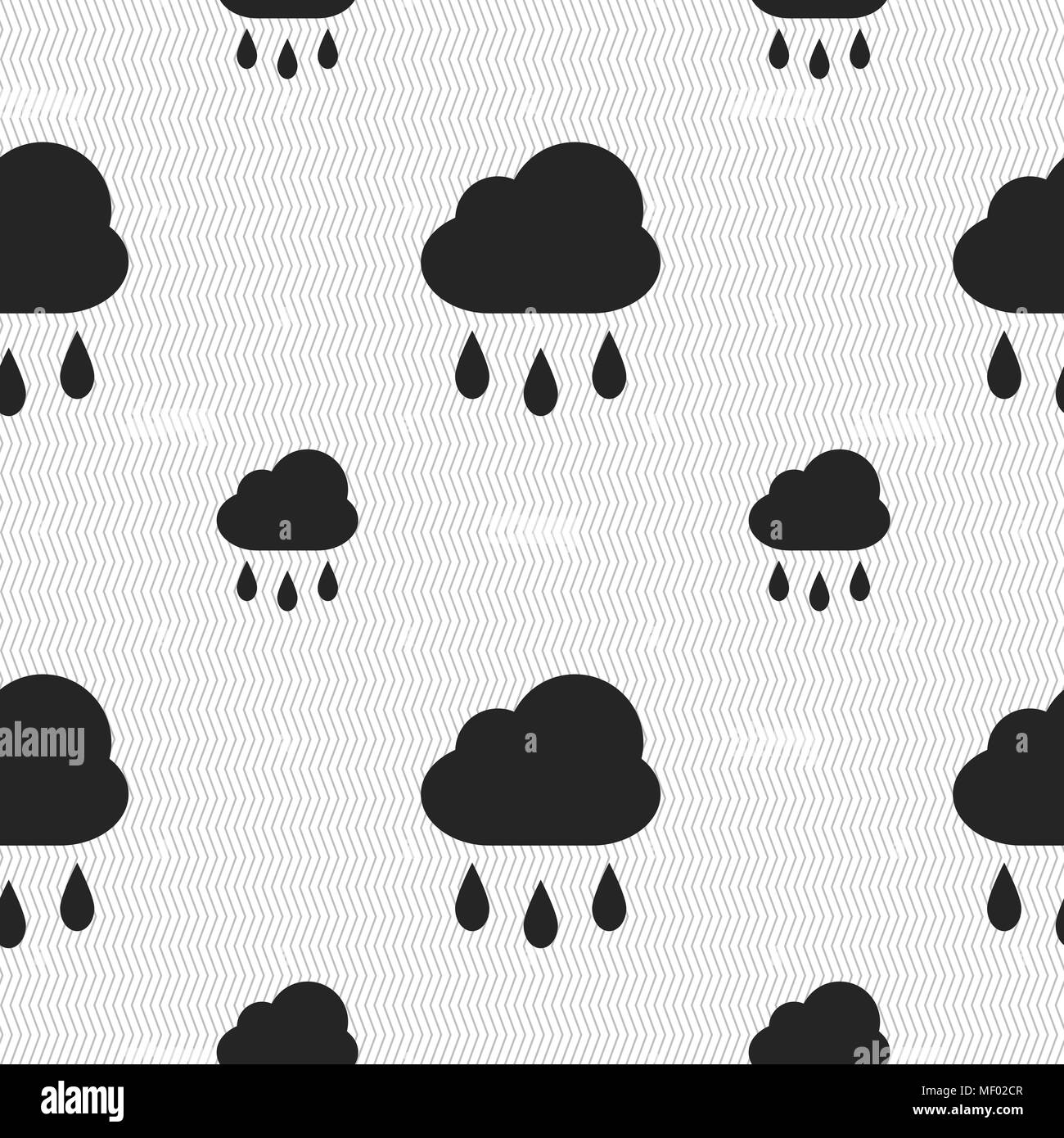 Weather Rain icon sign. Seamless pattern with geometric texture. Vector ...