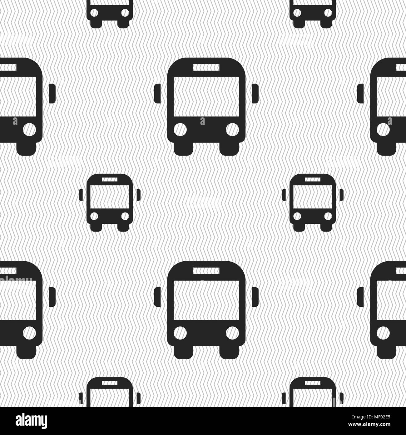 Bus icon sign. Seamless pattern with geometric texture. Vector ...