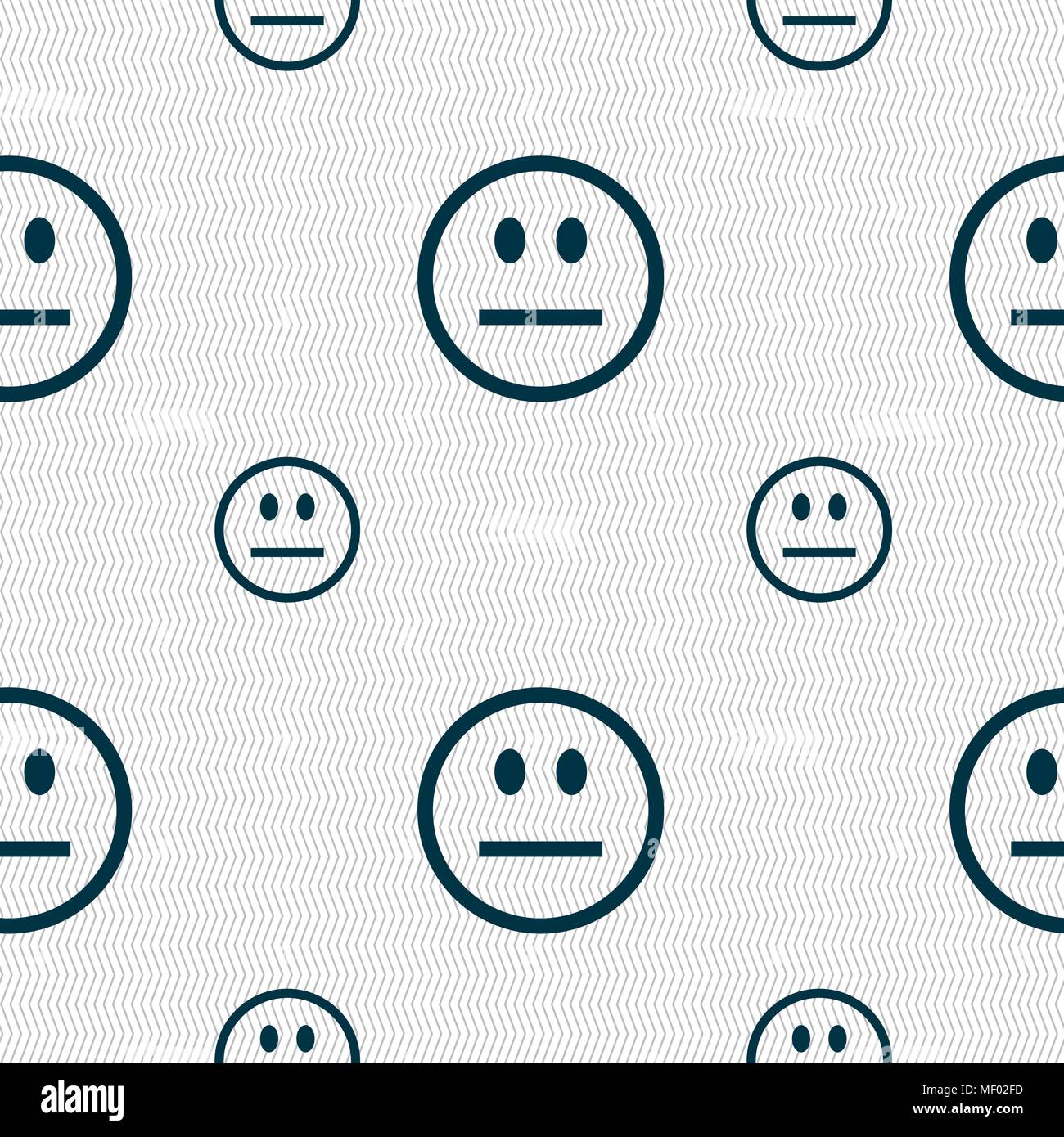 Sad face, Sadness depression icon sign. Seamless pattern with geometric ...