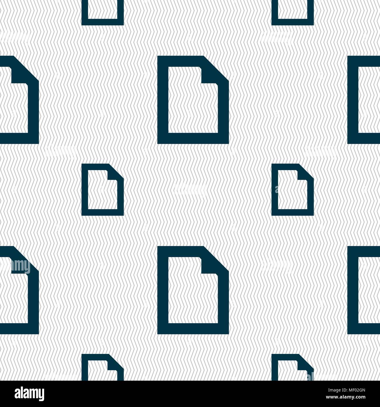 Text File document icon sign. Seamless pattern with geometric texture. Vector illustration Stock ...
