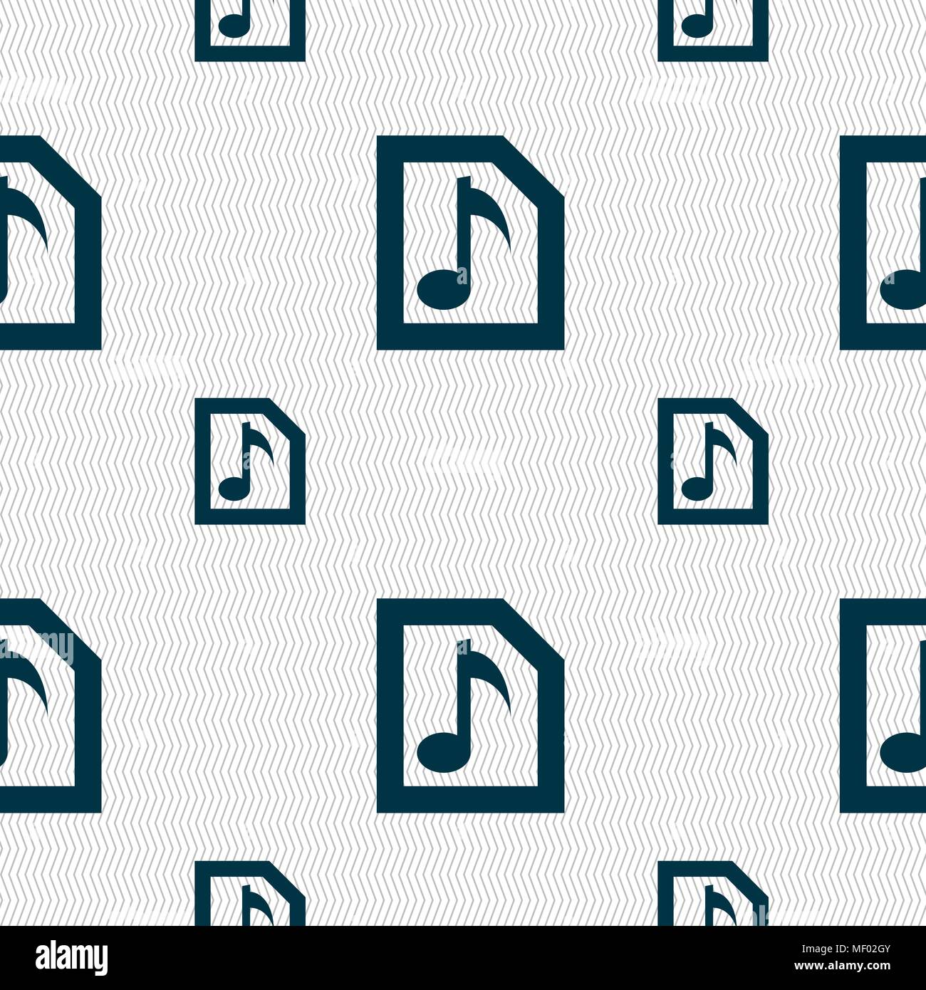 Audio, MP3 file icon sign. Seamless pattern with geometric texture ...