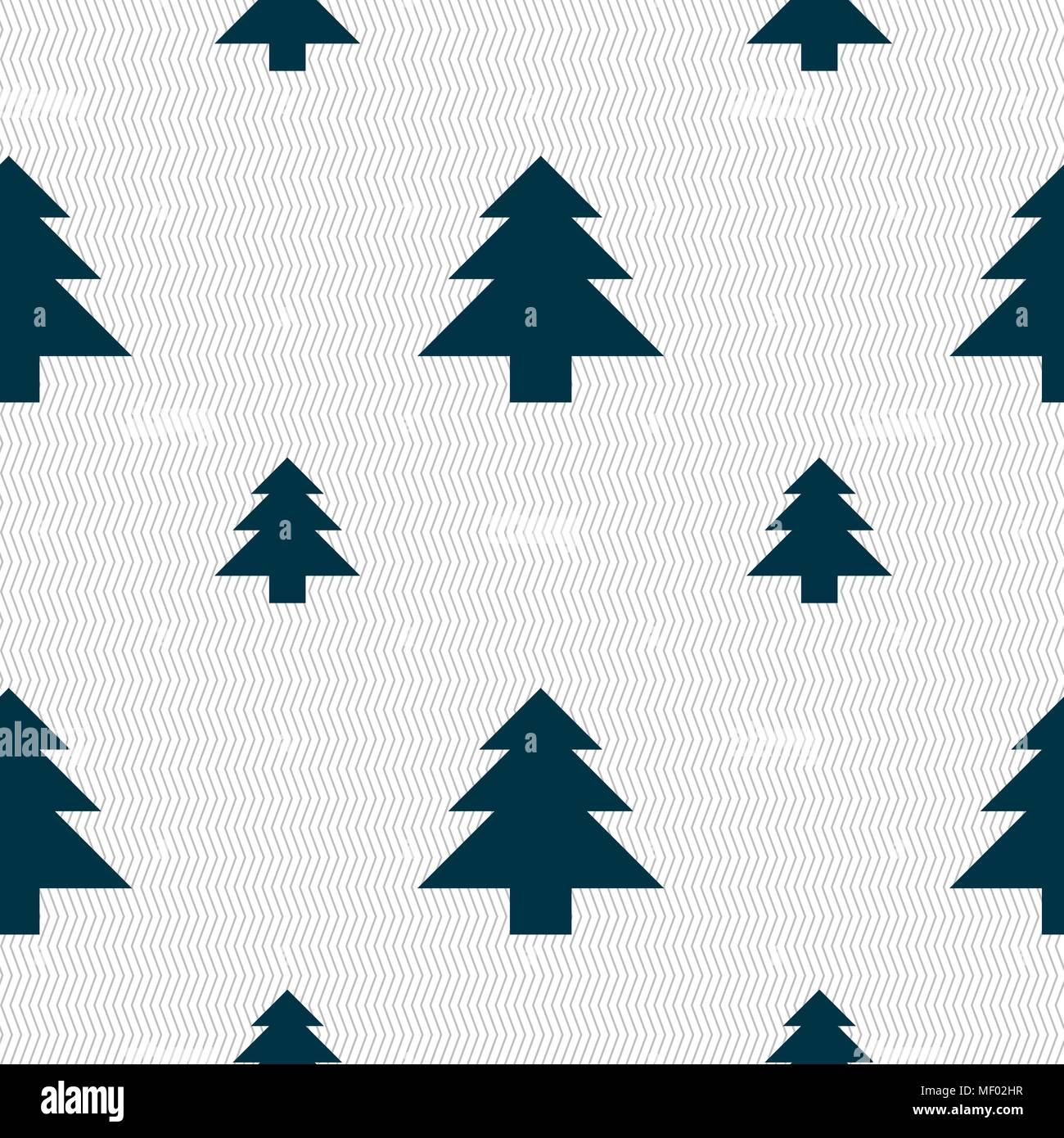 Christmas tree icon sign. Seamless pattern with geometric texture ...
