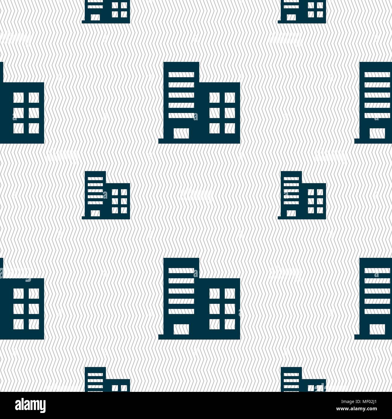 high-rise commercial buildings and residential apartments icon sign ...