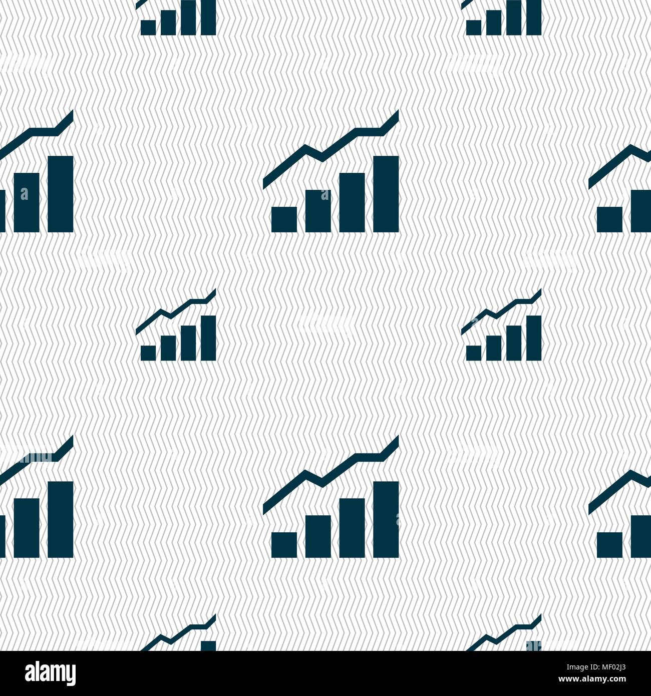 Growth and development concept. graph of Rate icon sign. Seamless ...