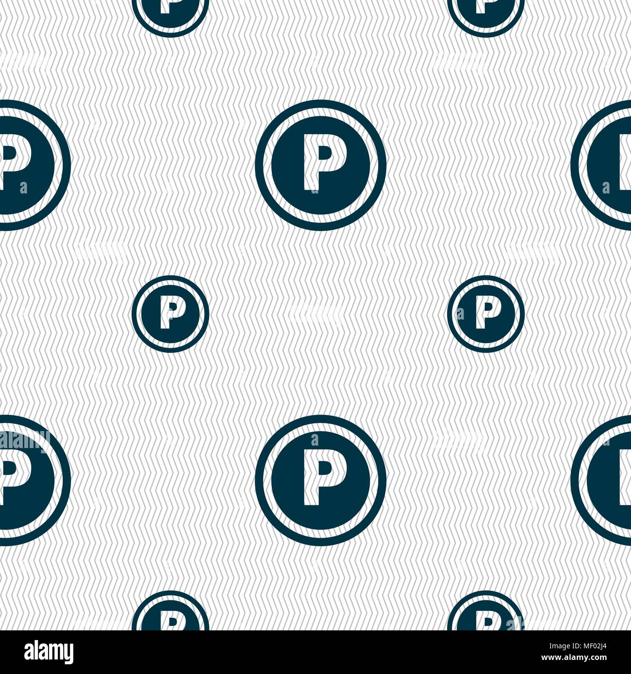 Car parking icon sign. Seamless pattern with geometric texture. Vector ...