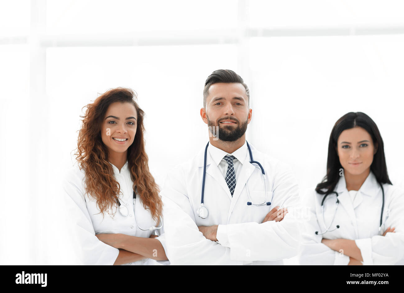 Medical doctors group. Isolated on white background Stock Photo - Alamy