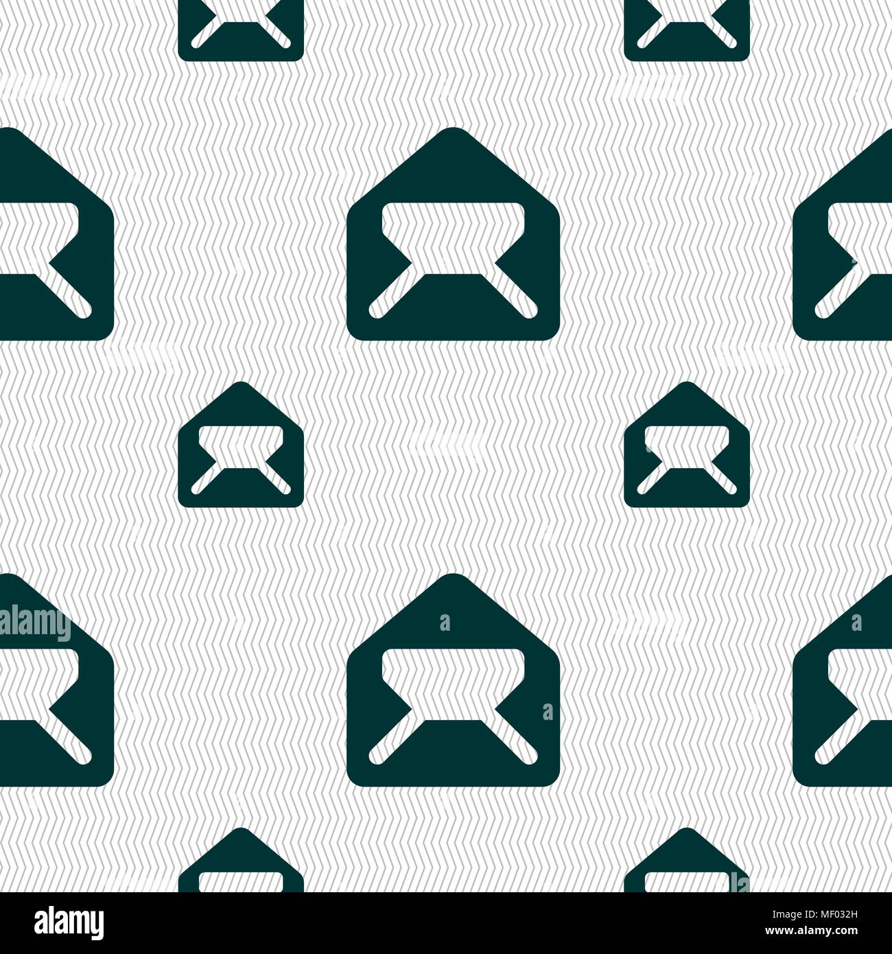 Mail, envelope, letter icon sign. Seamless pattern with geometric ...