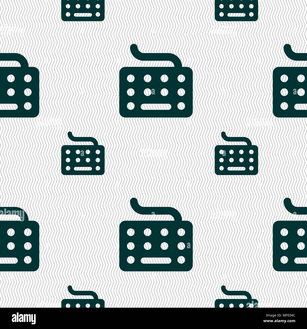 keyboard icon sign. Seamless pattern with geometric texture. Vector ...