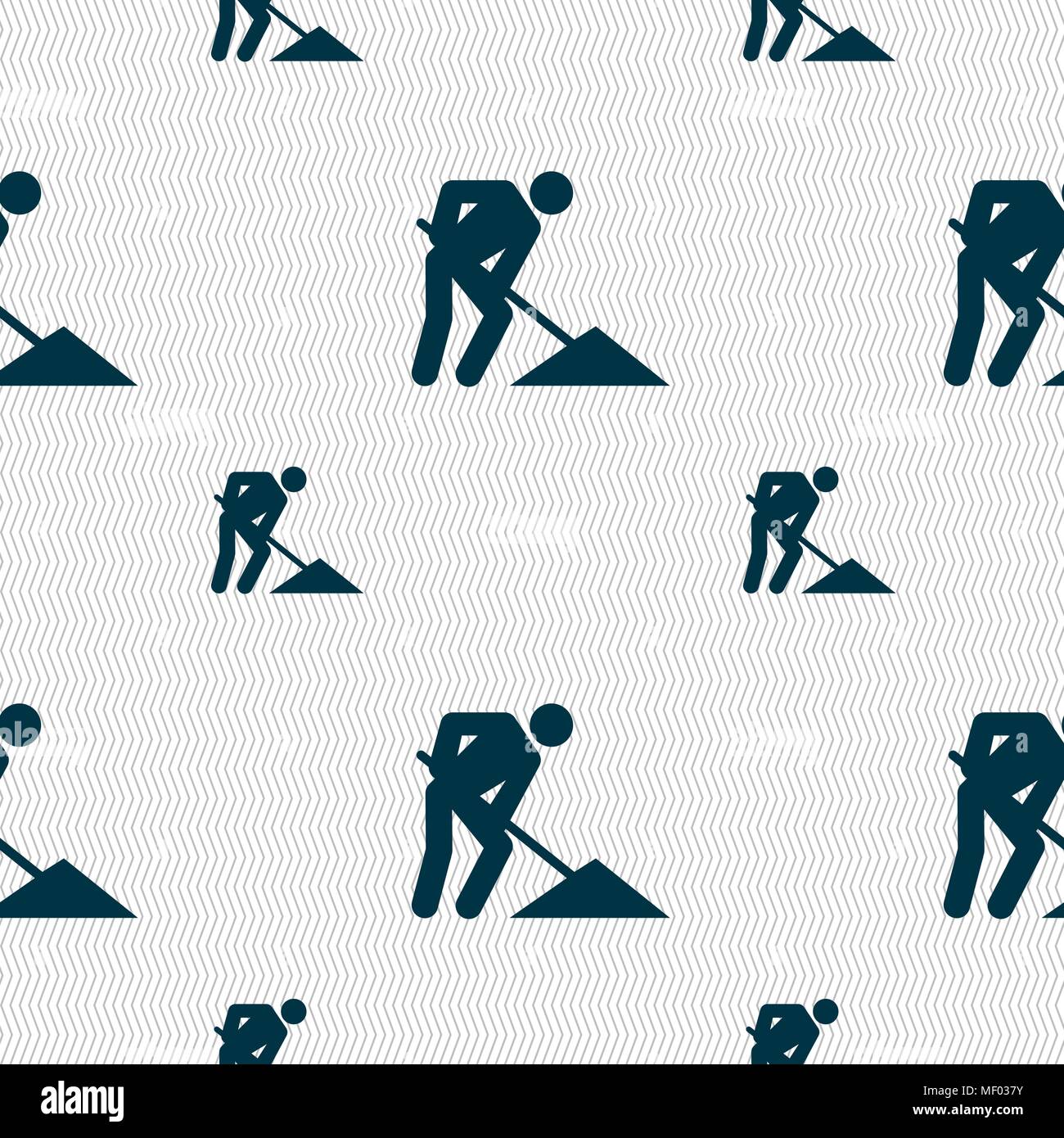 repair of road, construction work icon sign. Seamless pattern with ...