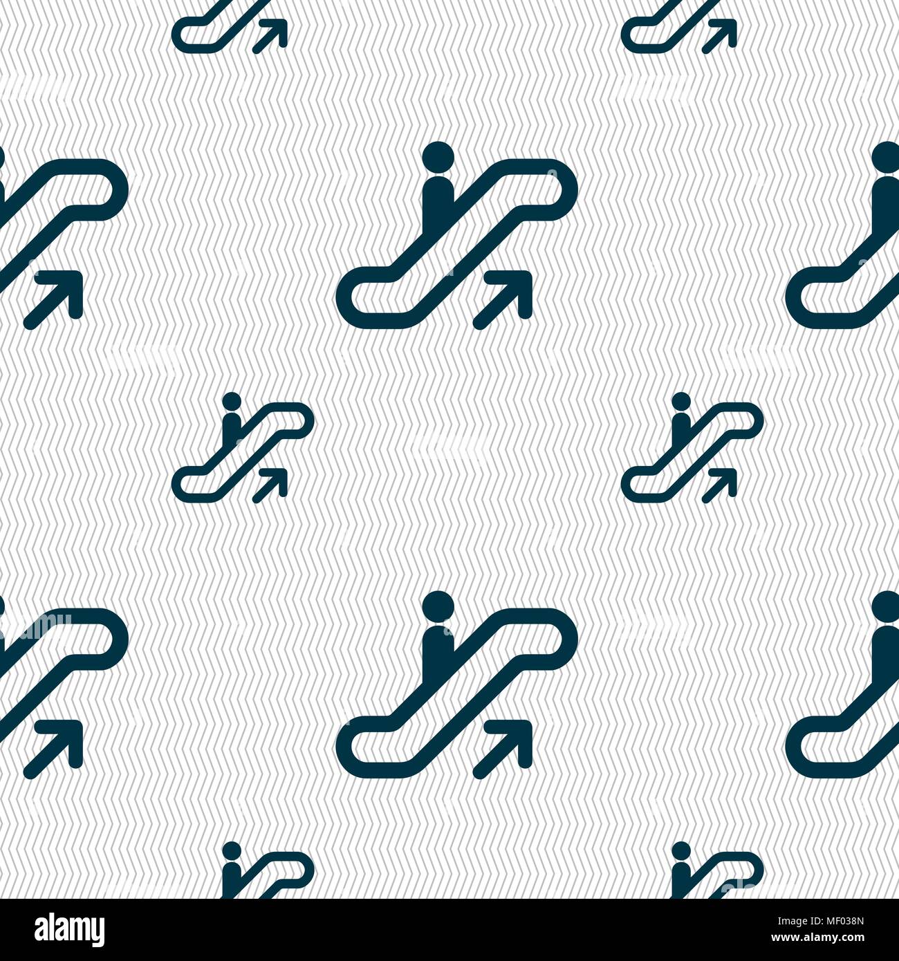 elevator, Escalator, Staircase icon sign. Seamless pattern with ...