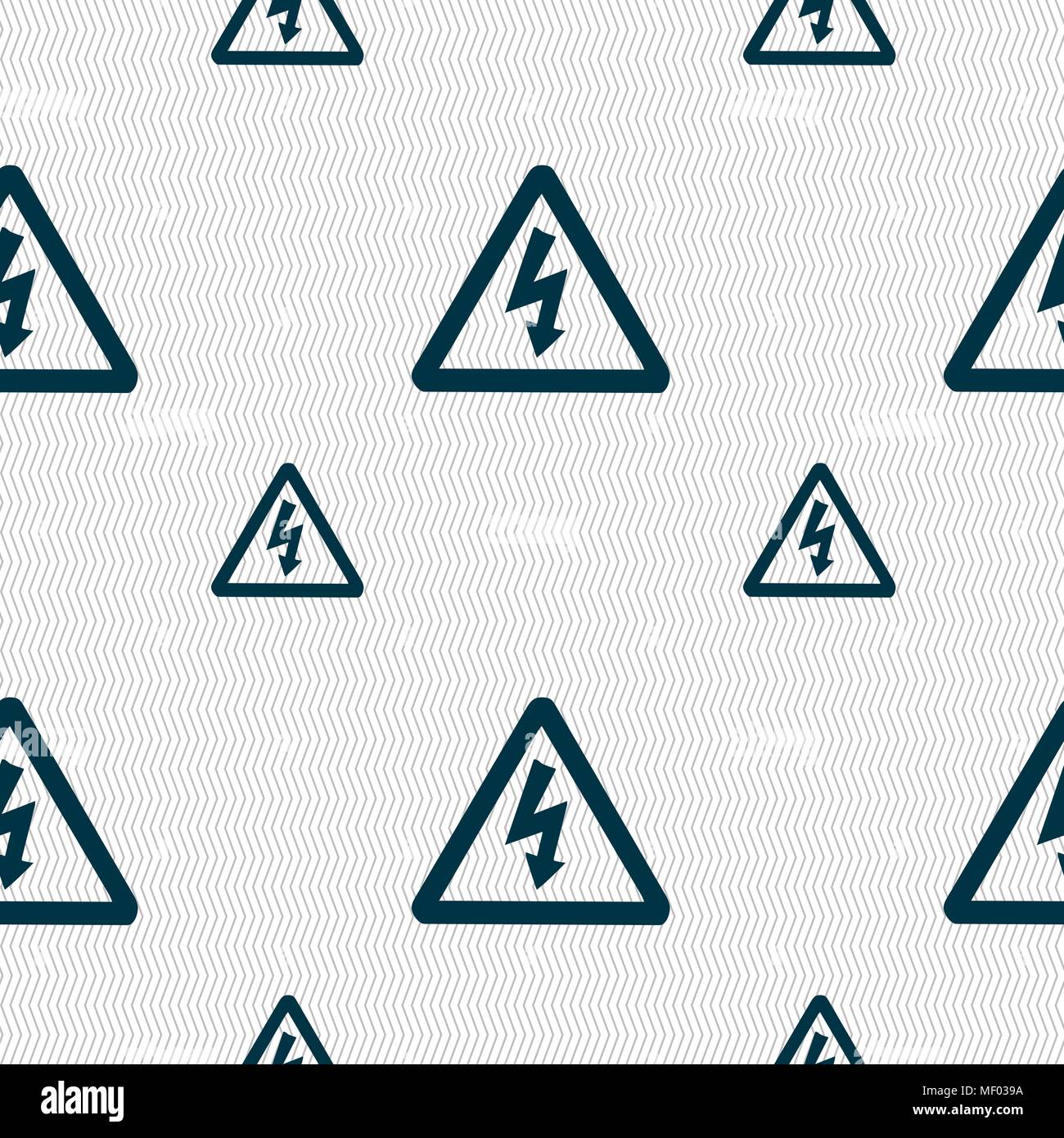 voltage icon sign. Seamless pattern with geometric texture. Vector ...