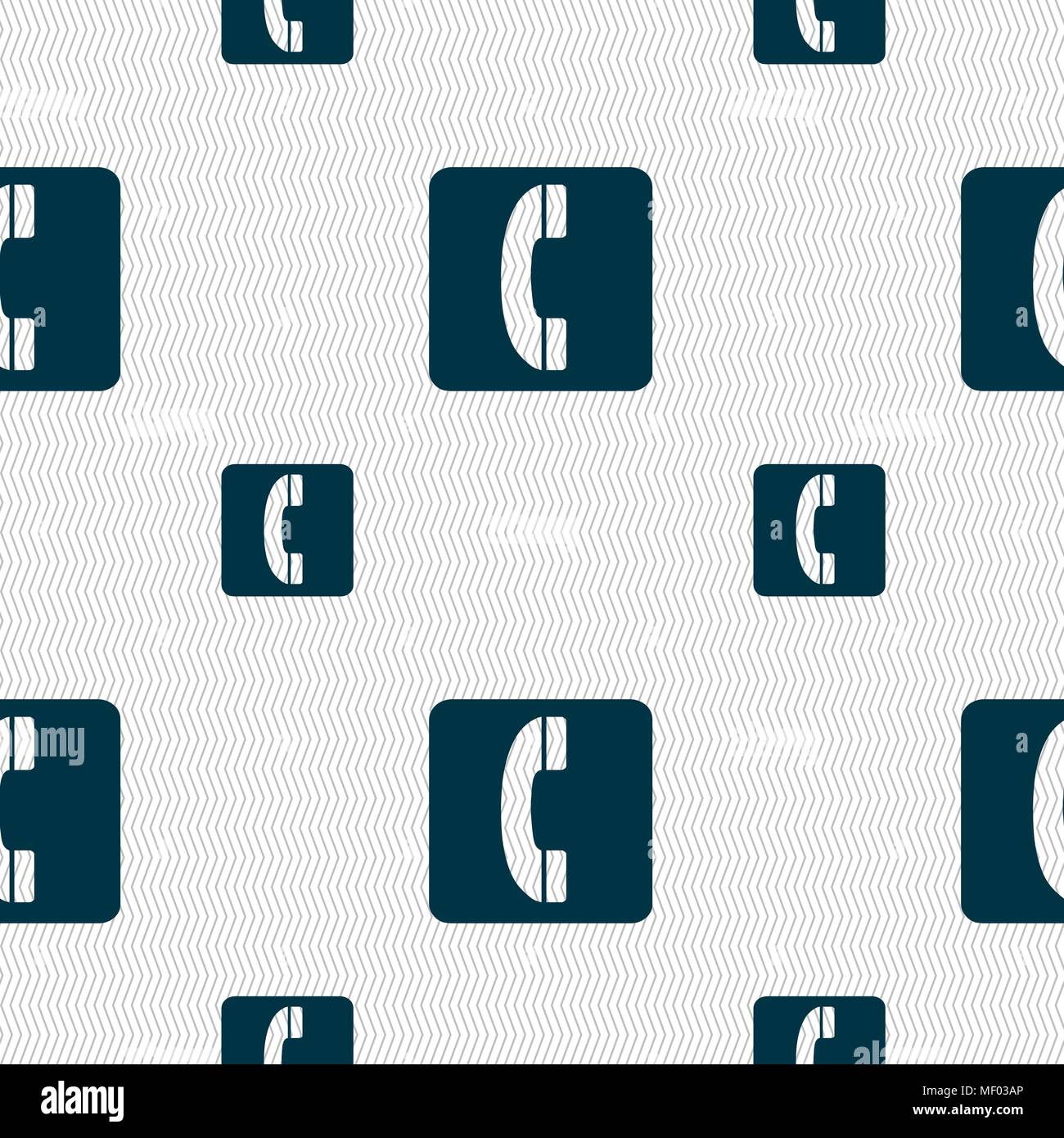 handset icon sign. Seamless pattern with geometric texture. Vector ...