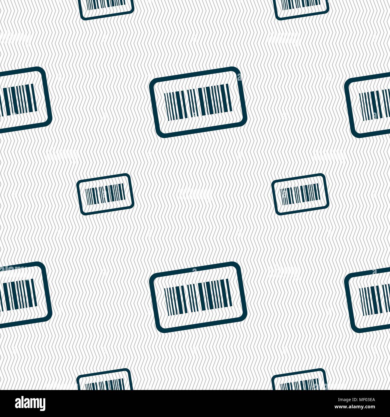 Barcode icon sign. Seamless pattern with geometric texture. Vector ...