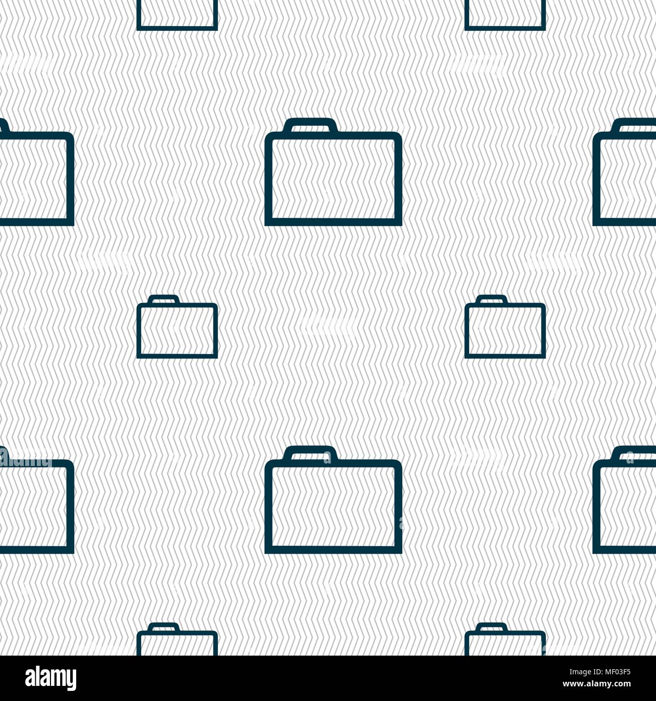 Folder icon sign. Seamless pattern with geometric texture. Vector ...