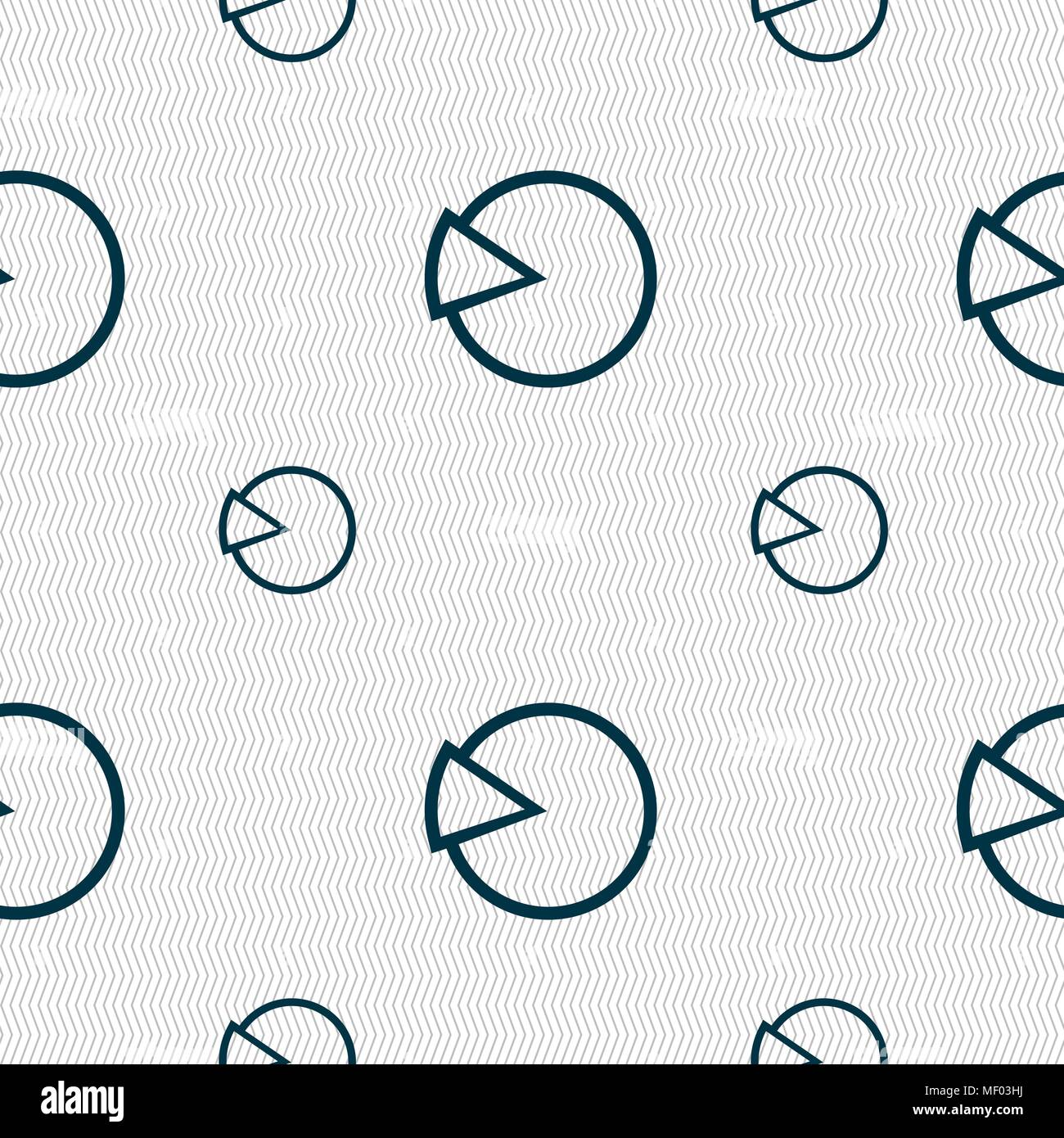 Pie chart graph icon sign. Seamless pattern with geometric texture ...