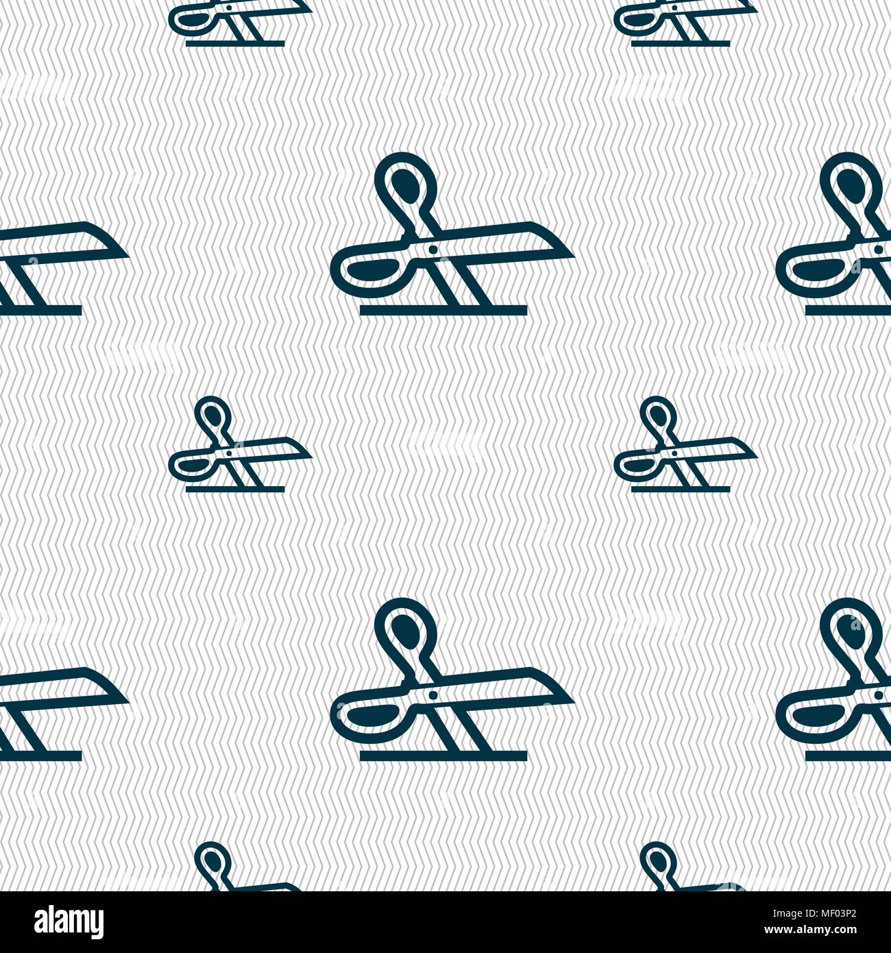 scissors icon sign. Seamless pattern with geometric texture. Vector ...