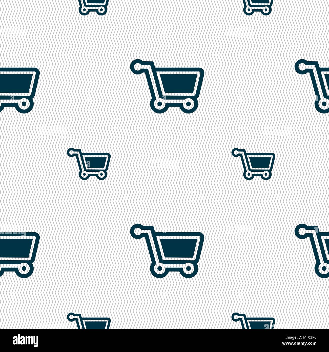 shopping cart icon sign. Seamless pattern with geometric texture ...