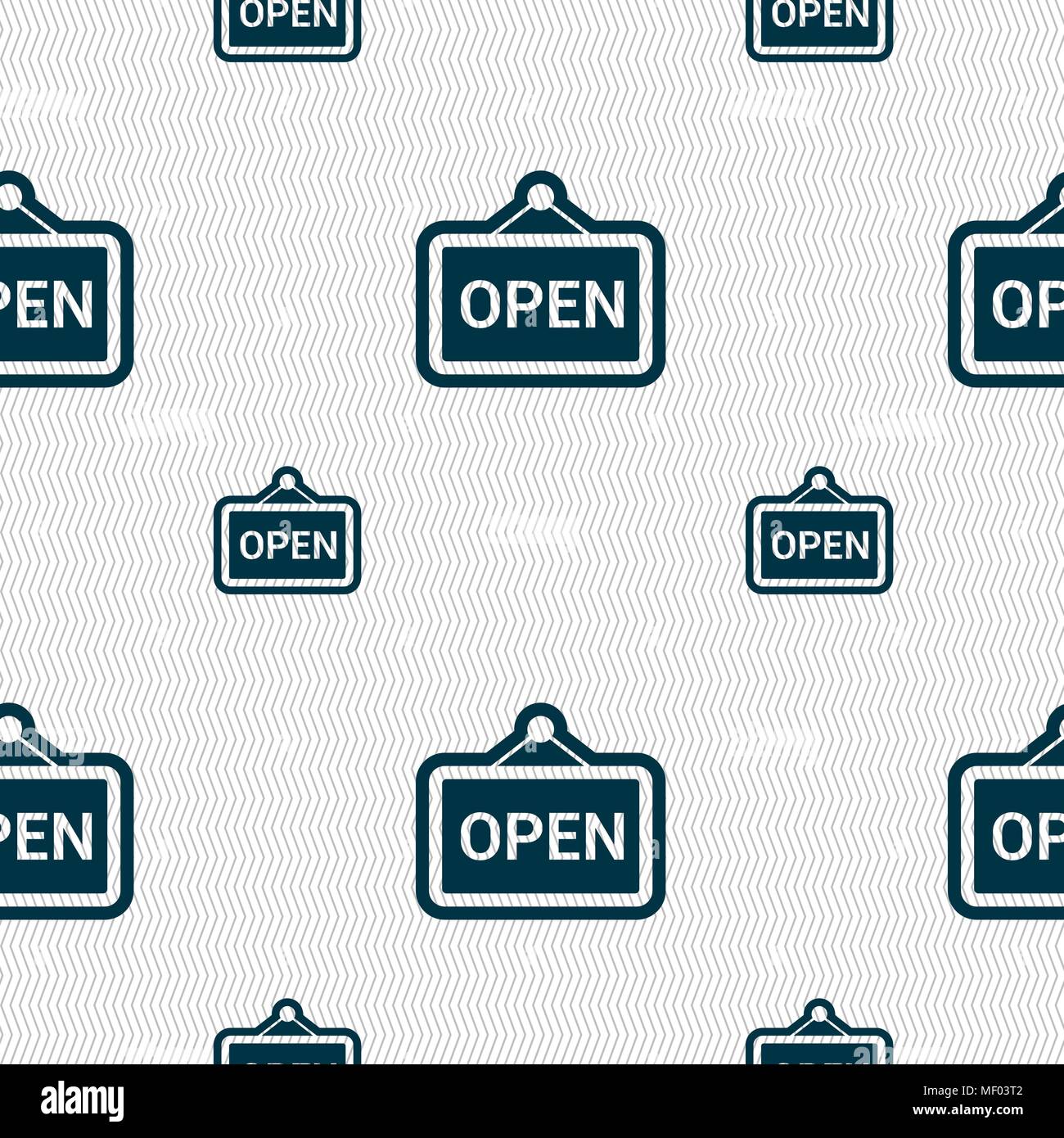 open icon sign. Seamless pattern with geometric texture. Vector ...