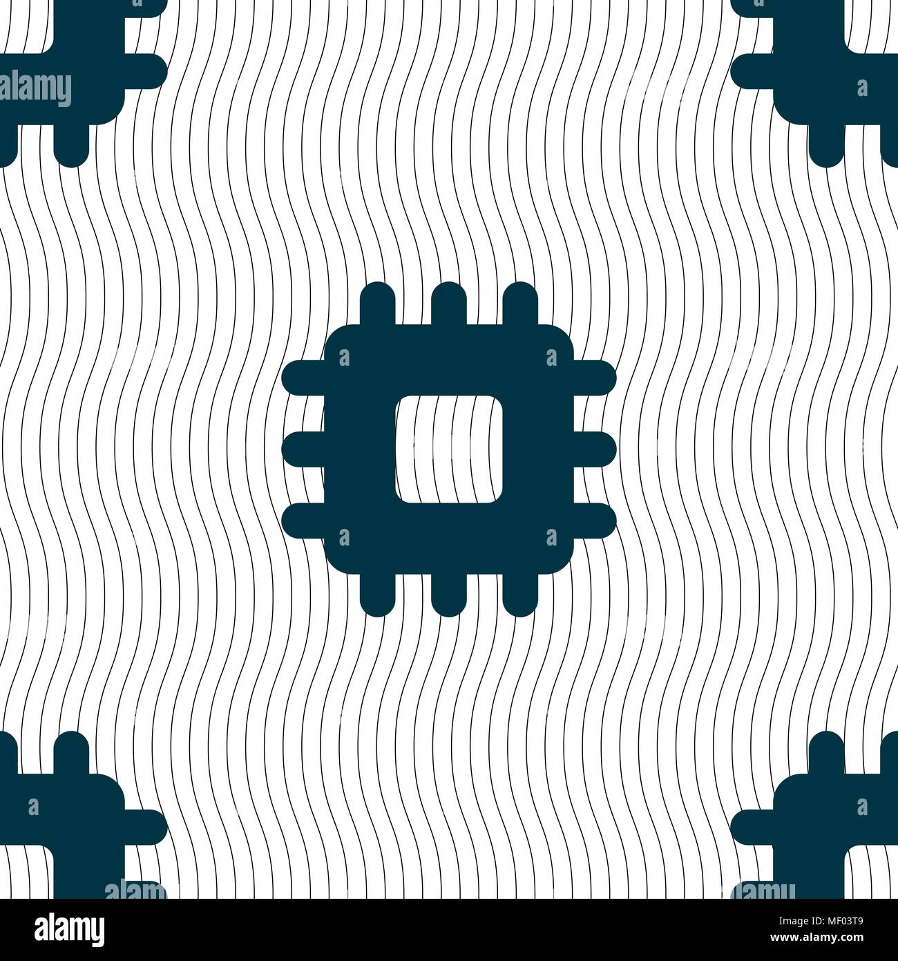 Central Processing Unit icon sign. Seamless pattern with geometric texture. Vector illustration ...