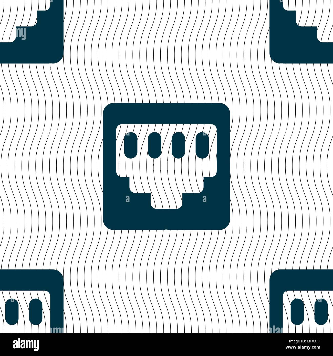 cable rj45, Patch Cord icon sign. Seamless pattern with geometric ...