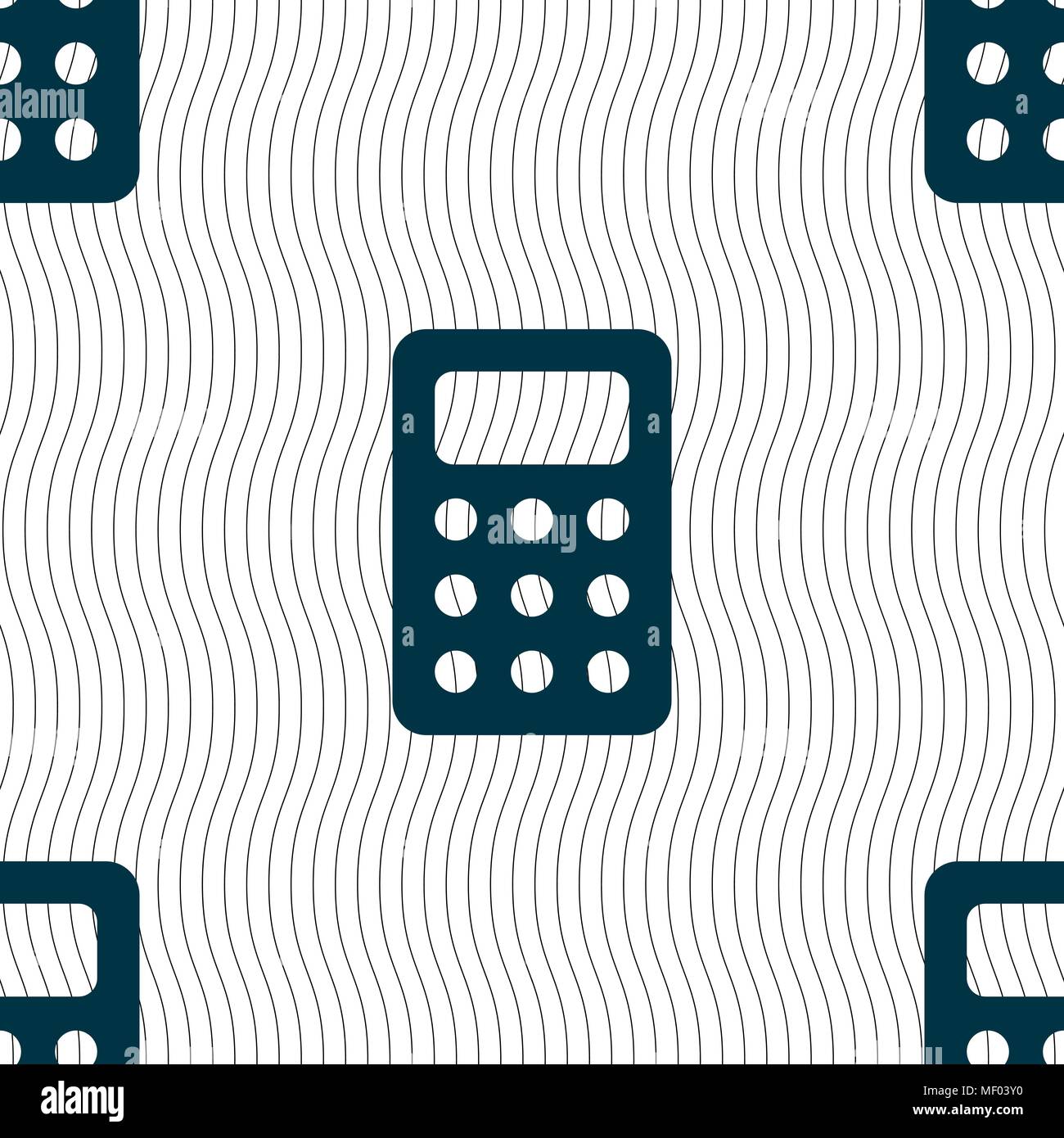 Calculator, Bookkeeping icon sign. Seamless pattern with geometric ...
