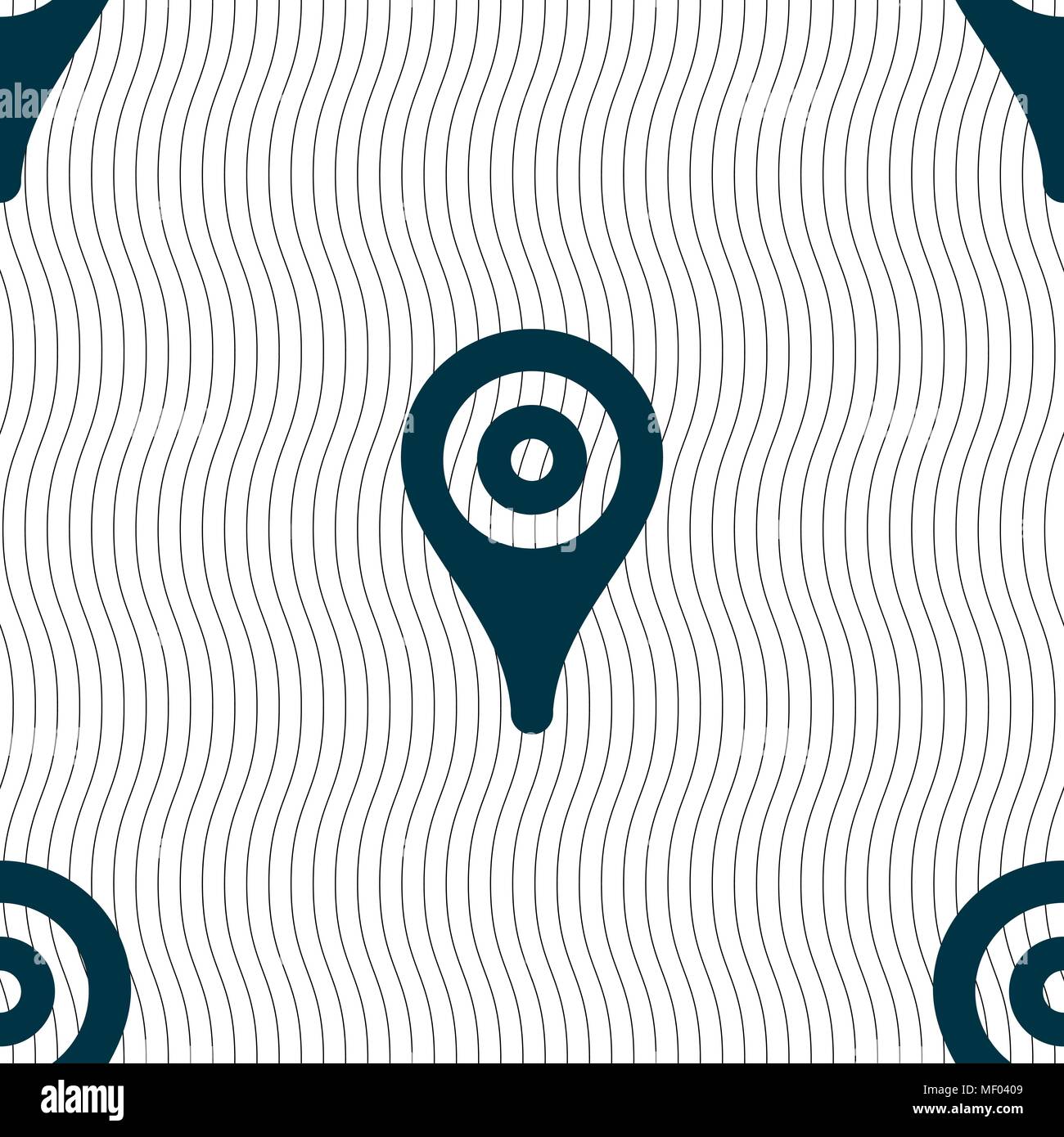 Map Pointer Gps Location Icon Sign Seamless Pattern With Geometric
